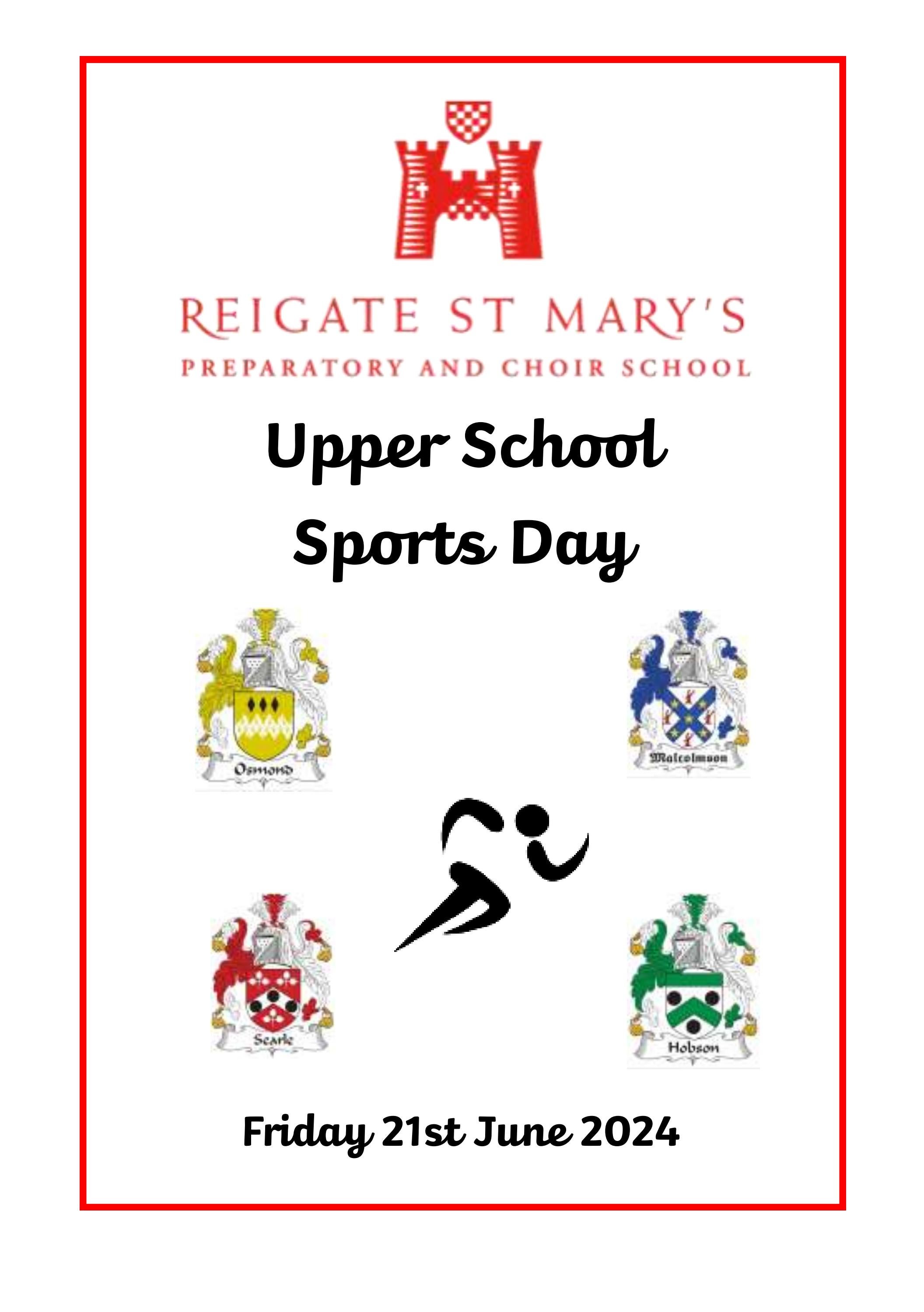 RSM Upper School Sports Day Programme by Reigate St Mary's - Issuu