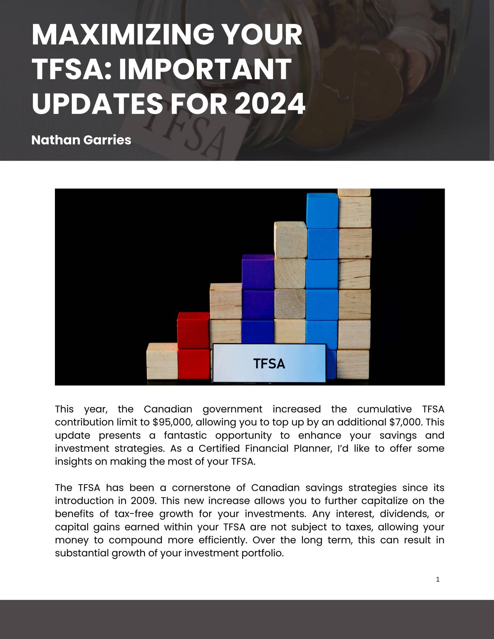 Maximizing Your TFSA: Important Updates for 2024 by Nathan Garries - Issuu