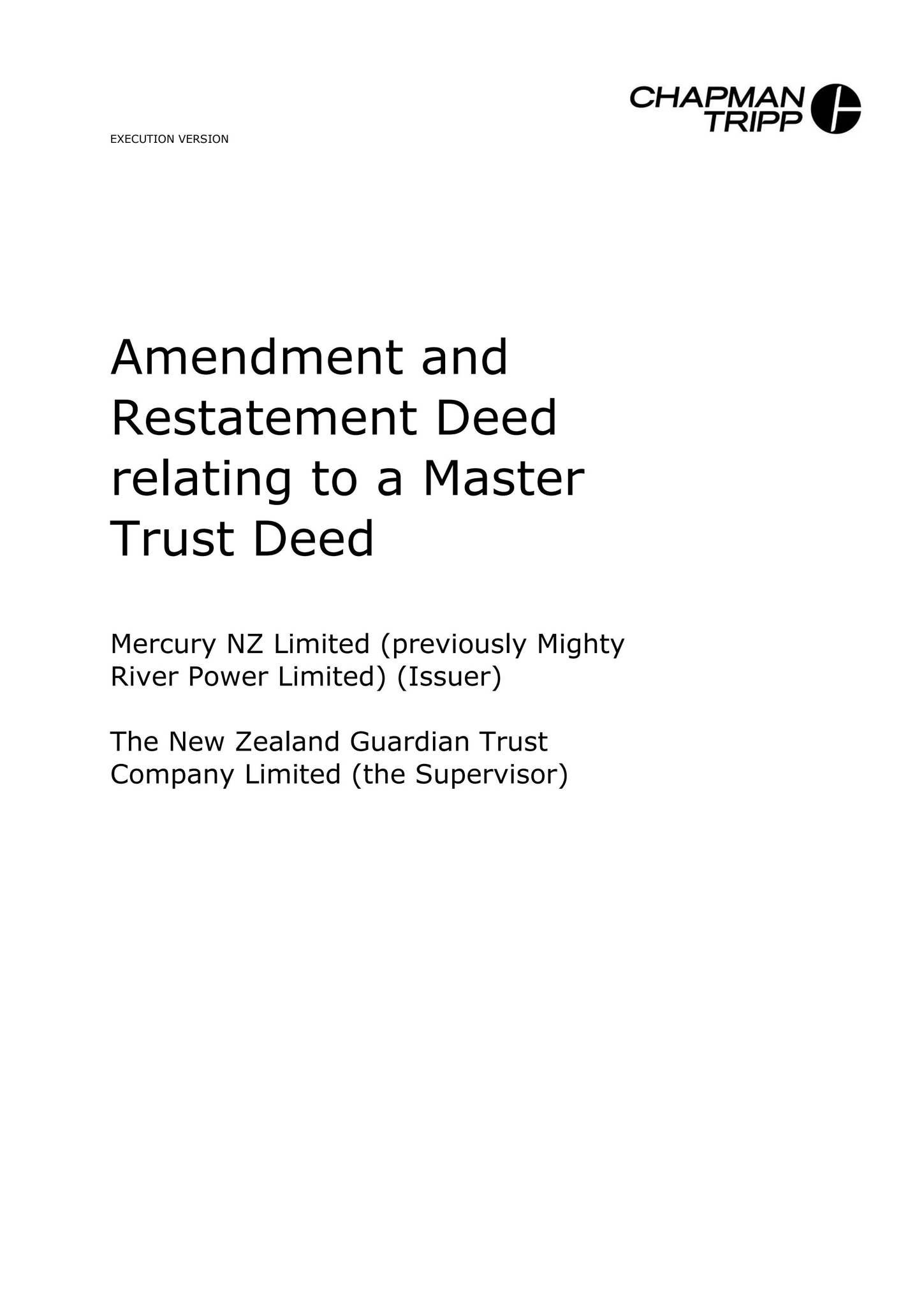 Master Trust Deed by Mercury - Issuu