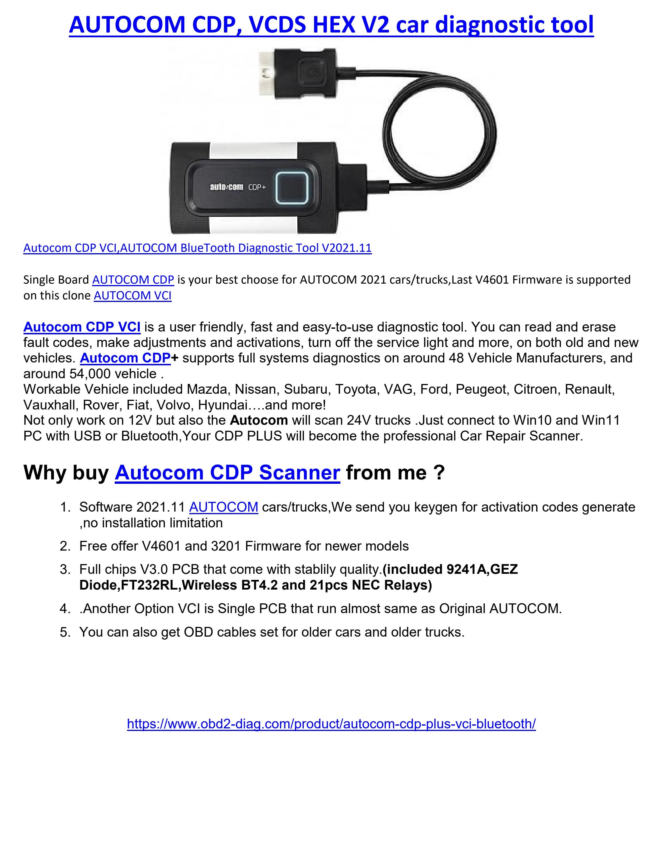 AUTOCOM CDP, VCDS HEX V2 car diagnostic tool by nehaaana - Issuu