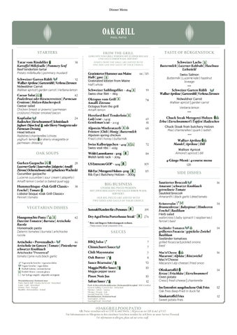 OAK Grill Menu | DE & EN by The Bürgenstock Selection - Issuu