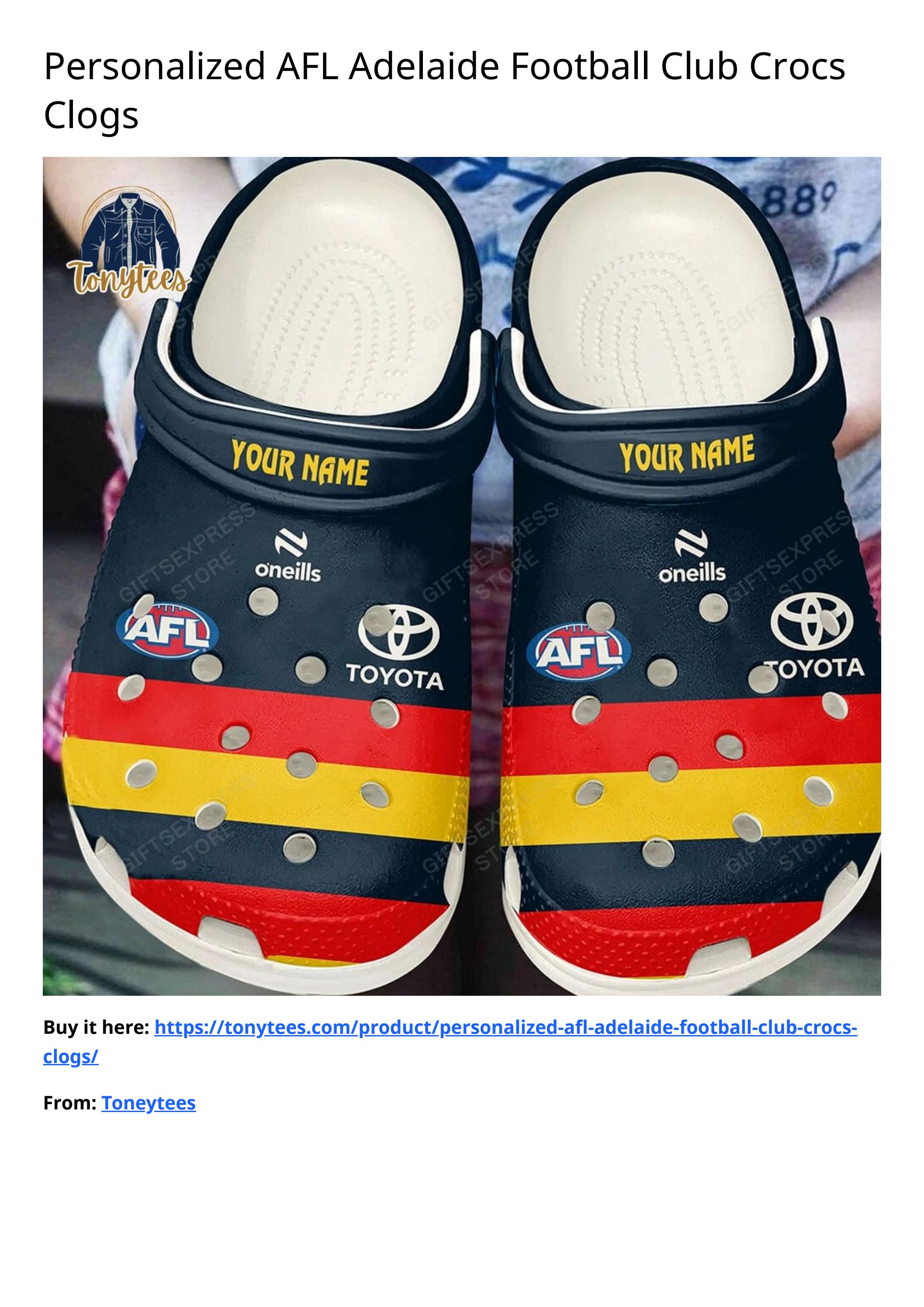 Personalized AFL Adelaide Football Club Crocs Clogs by Tonytees Store ...