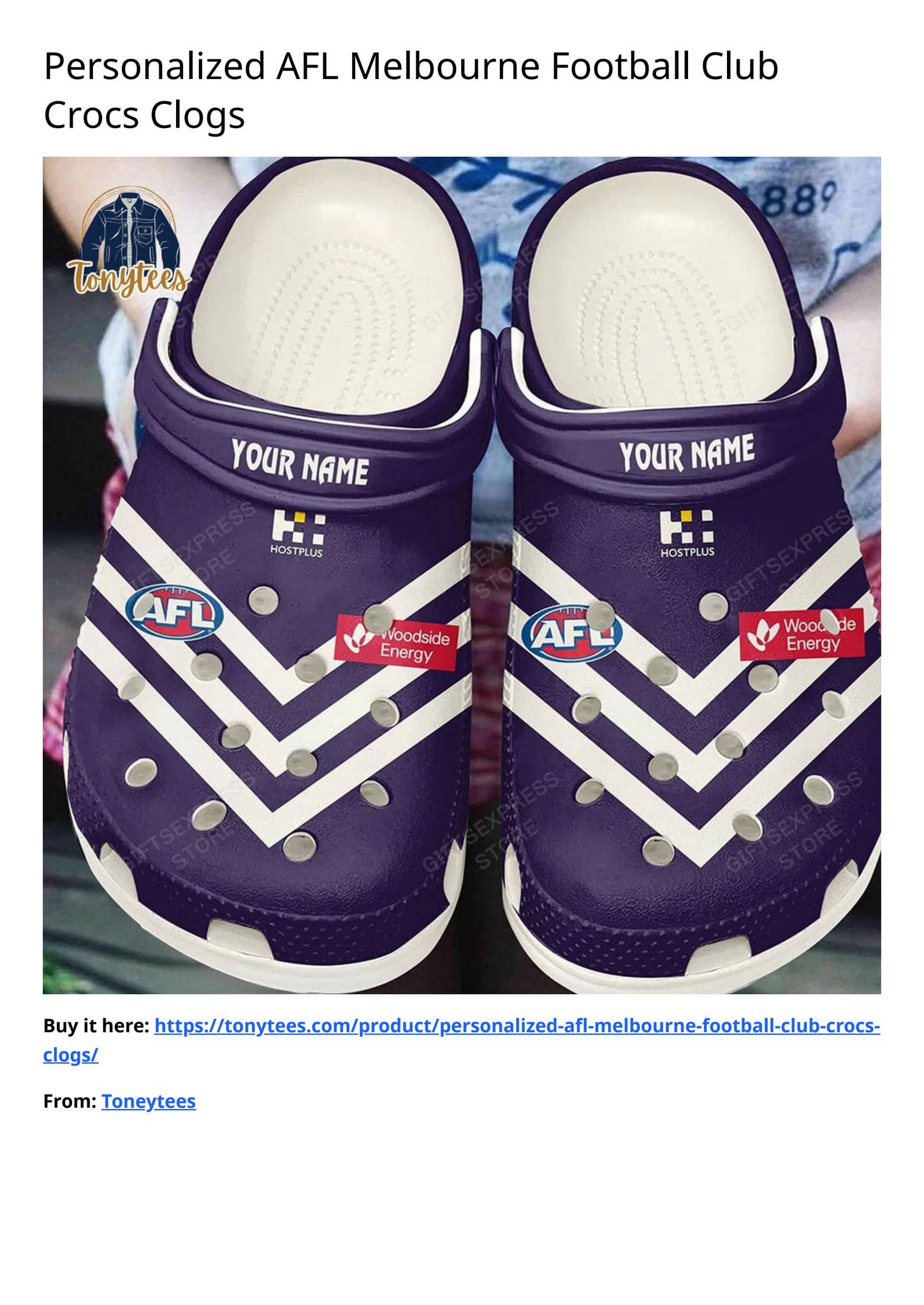 Personalized AFL Melbourne Football Club Crocs Clogs by Tonytees Store ...