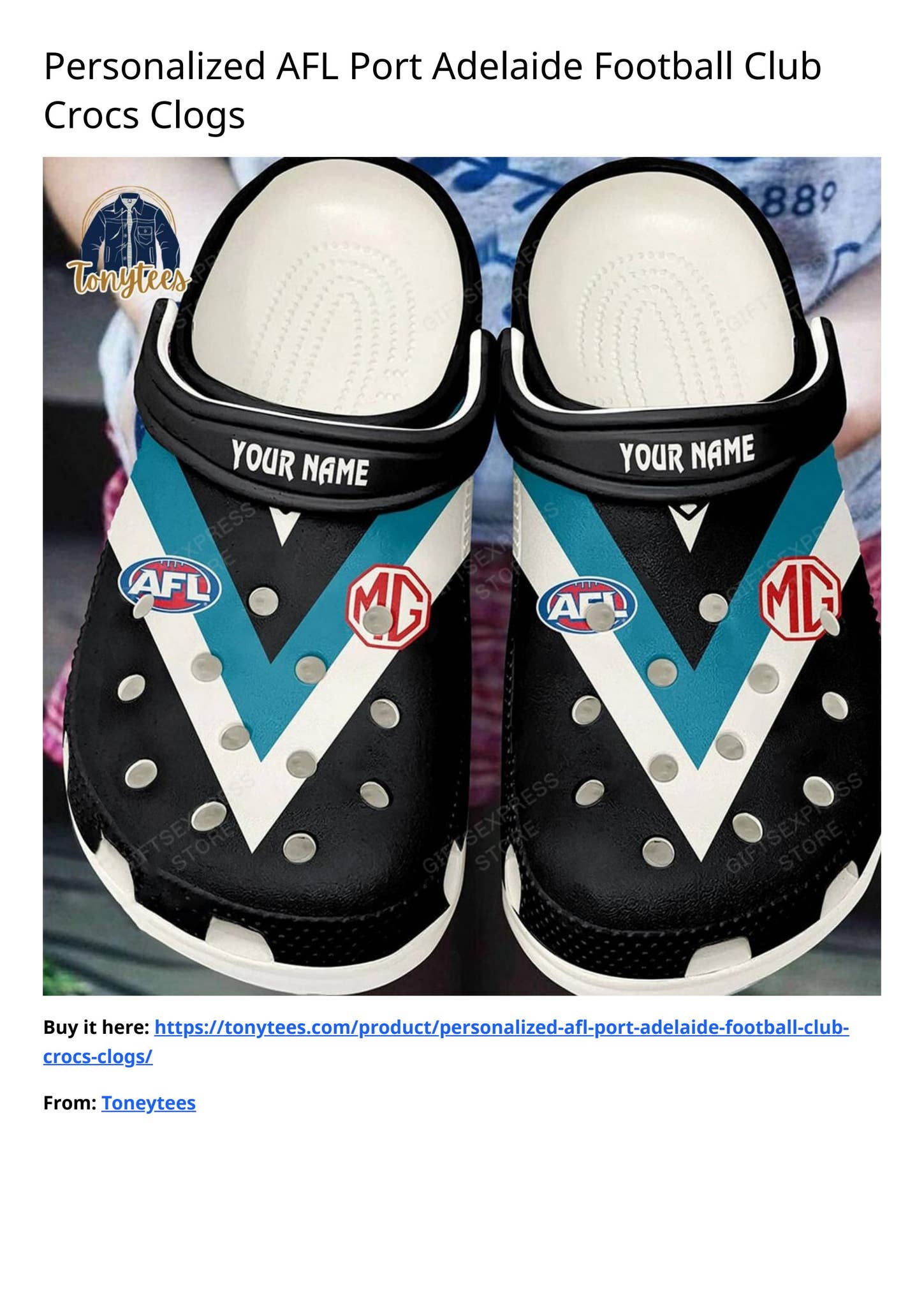 Personalized AFL Port Adelaide Football Club Crocs Clogs by Tonytees ...
