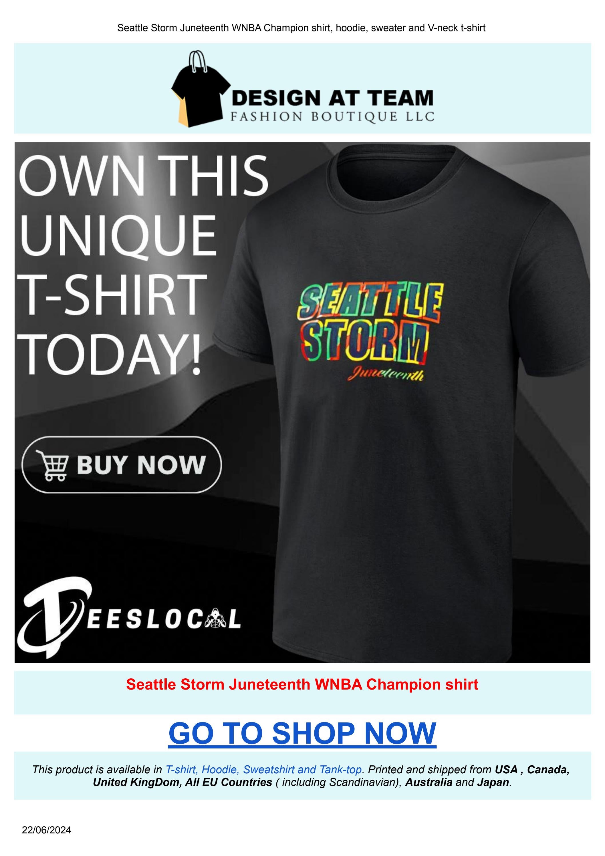 Seattle Storm Juneteenth WNBA Champion shirt by Design AT Shop - Issuu