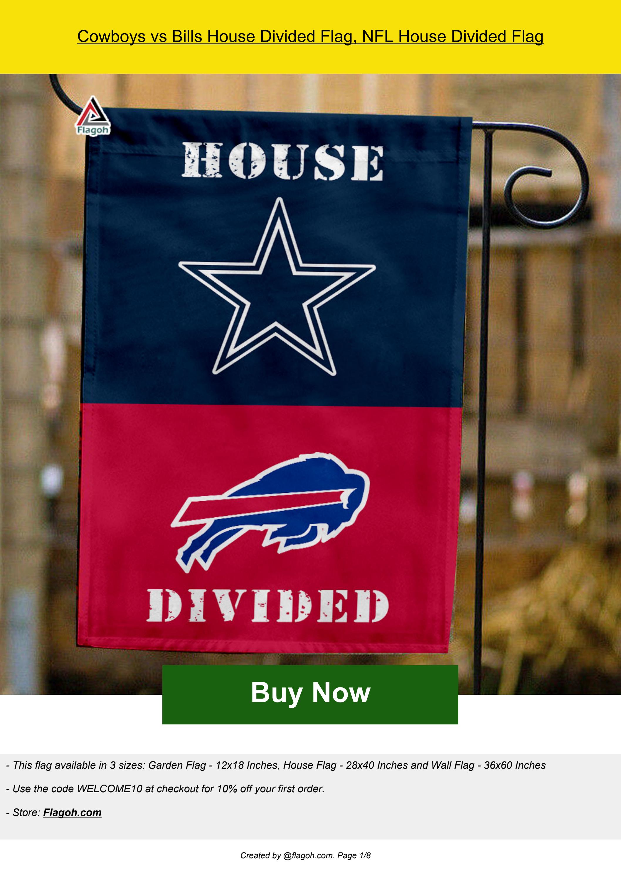 Cowboys vs Bills House Divided Flag, NFL House Divided Flag by flagoh ...