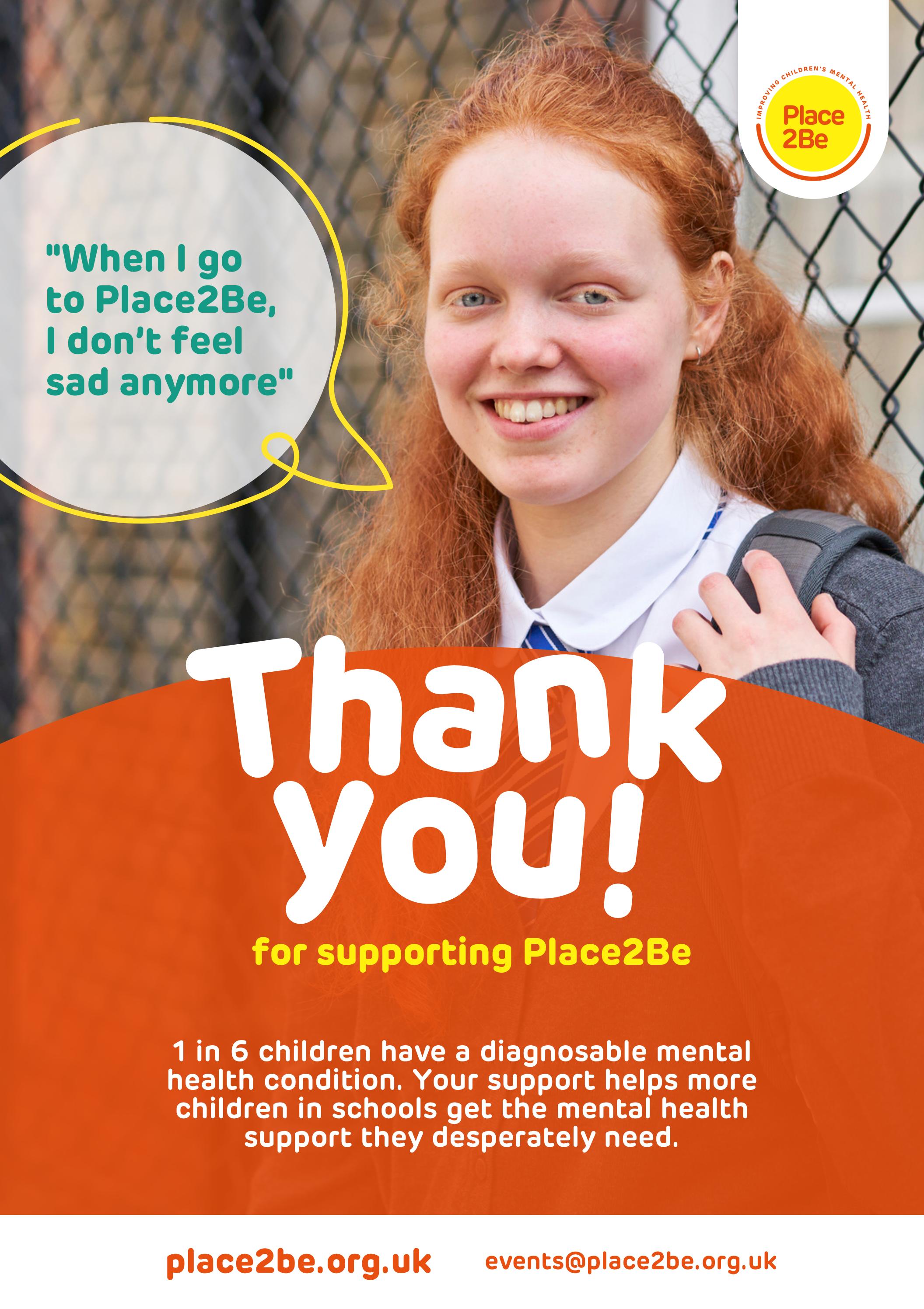 Place2Be Thank you poster by Place2Be - Issuu