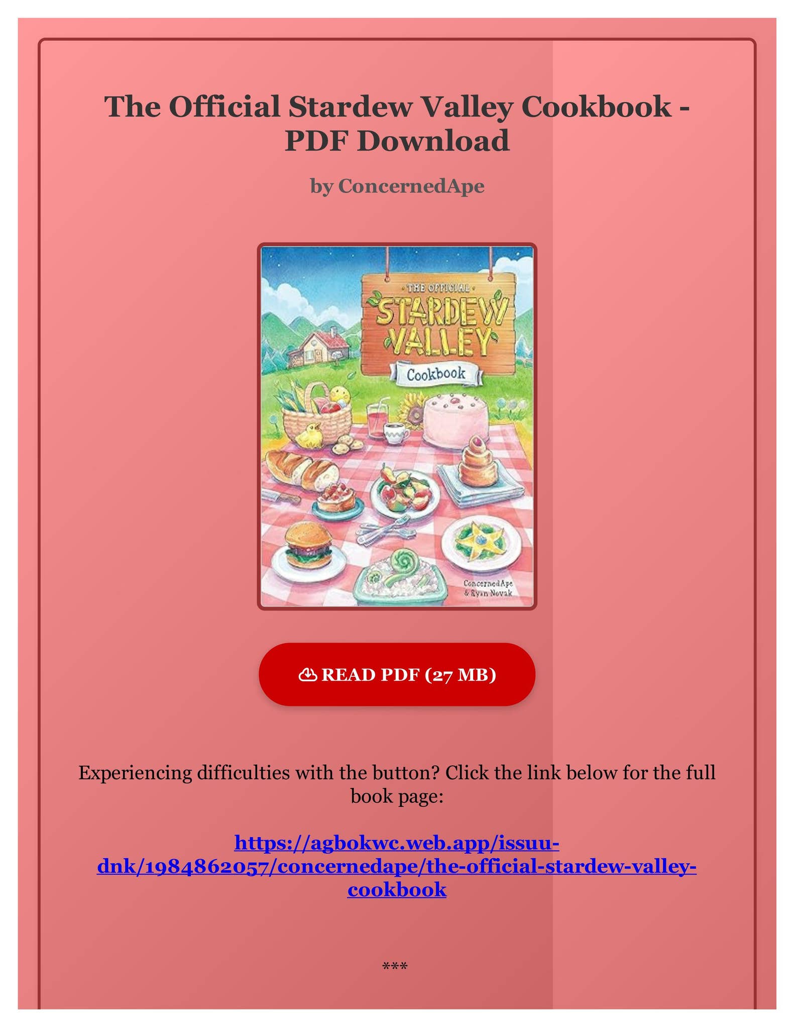 (Ebook) The Official Stardew Valley Cookbook by ConcernedApe by ...