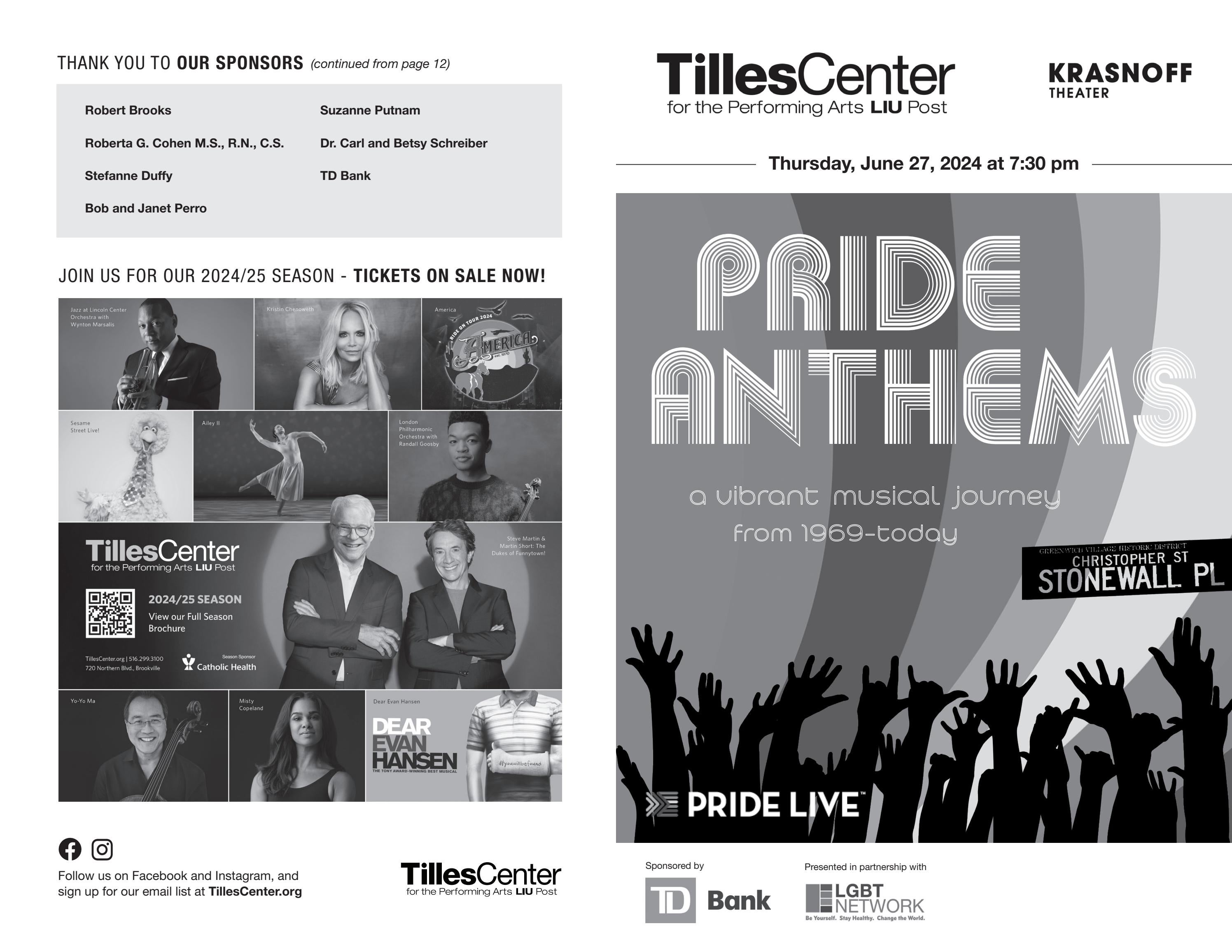 Pride Anthems program by Tilles Center for the Performing Arts - Issuu