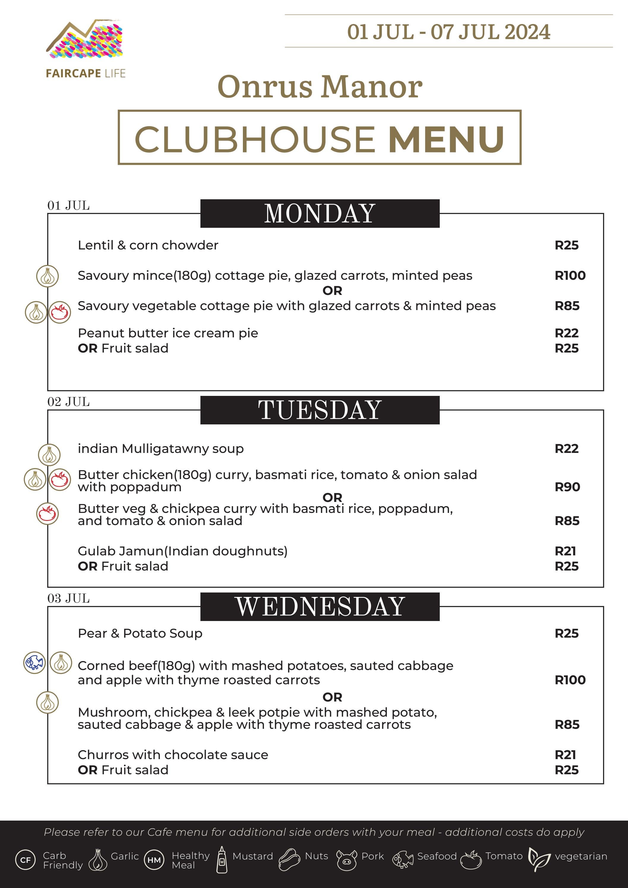 Clubhouse Menus | Onrus Manor | July 2024 by Faircape-Group - Issuu