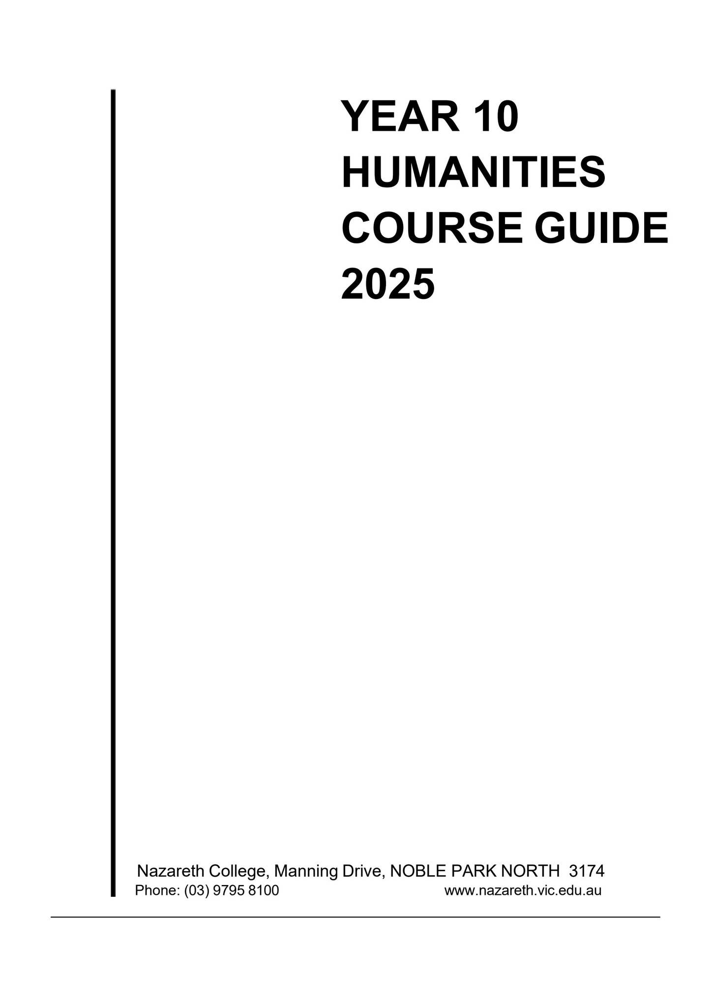 Year 10 Humanities Course Guide 2025 by nazarethcollege - Issuu