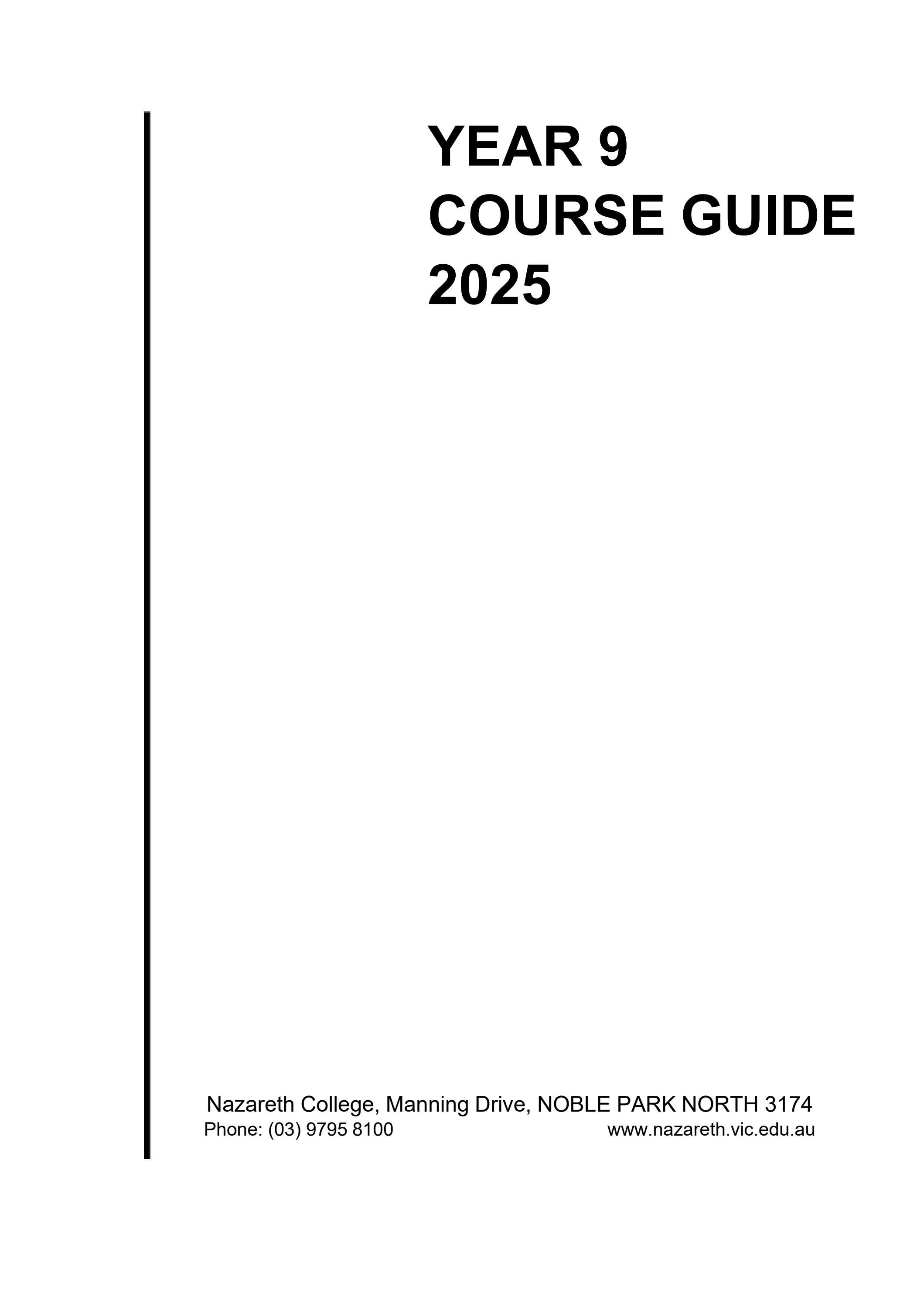 Year 9 Course Guide 2025 by nazarethcollege - Issuu
