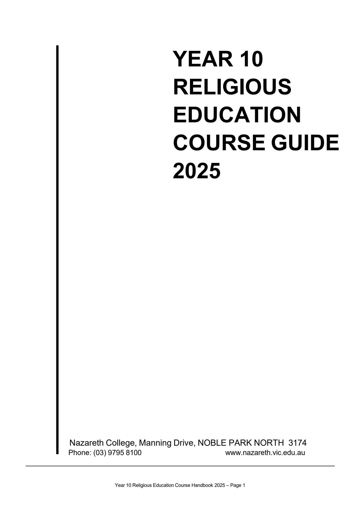 Year 10 Religious Education Course Guide 2025 by nazarethcollege - Issuu