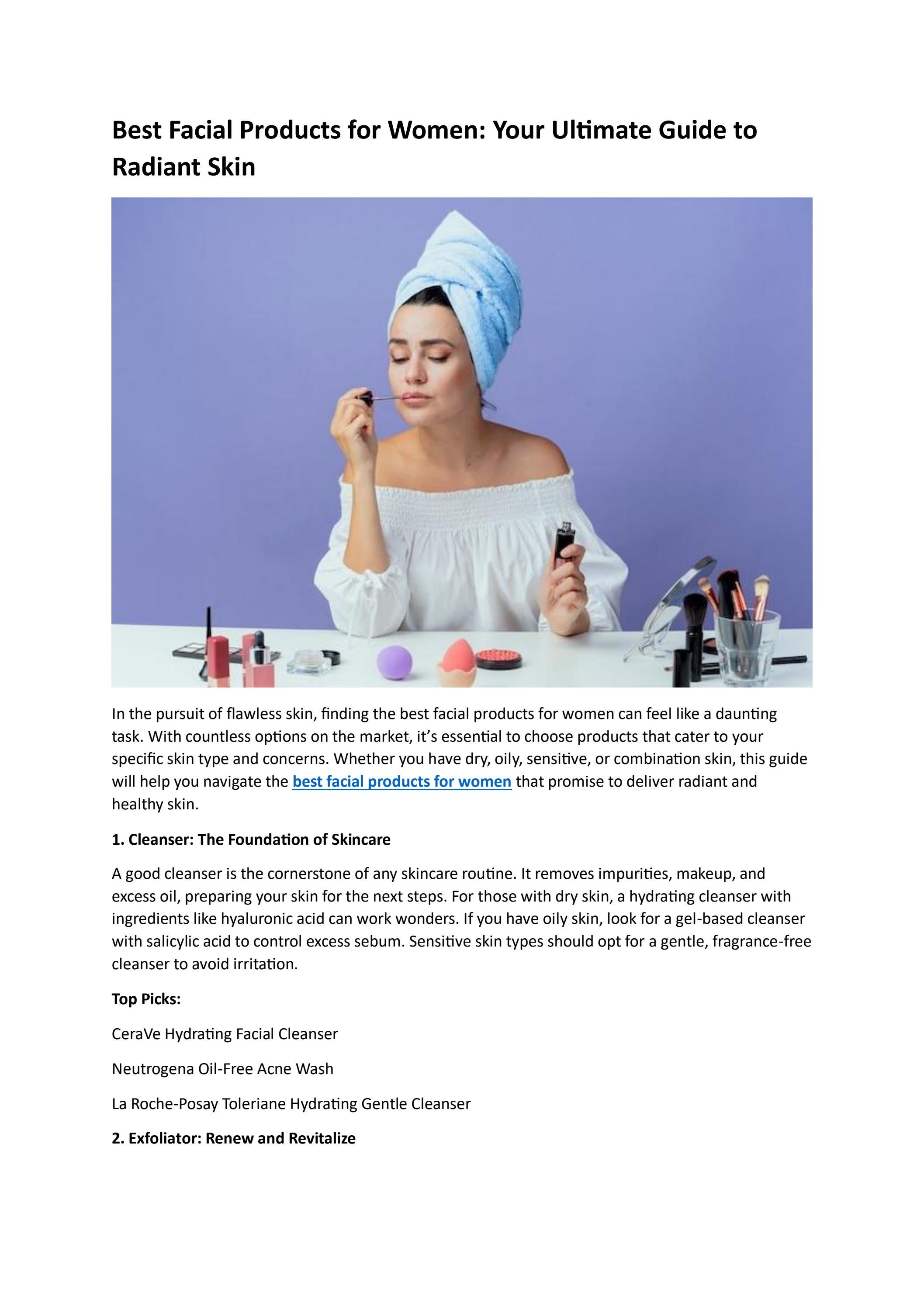 Best Facial Products for Women: Your Ultimate Guide to Radiant Skin by ...