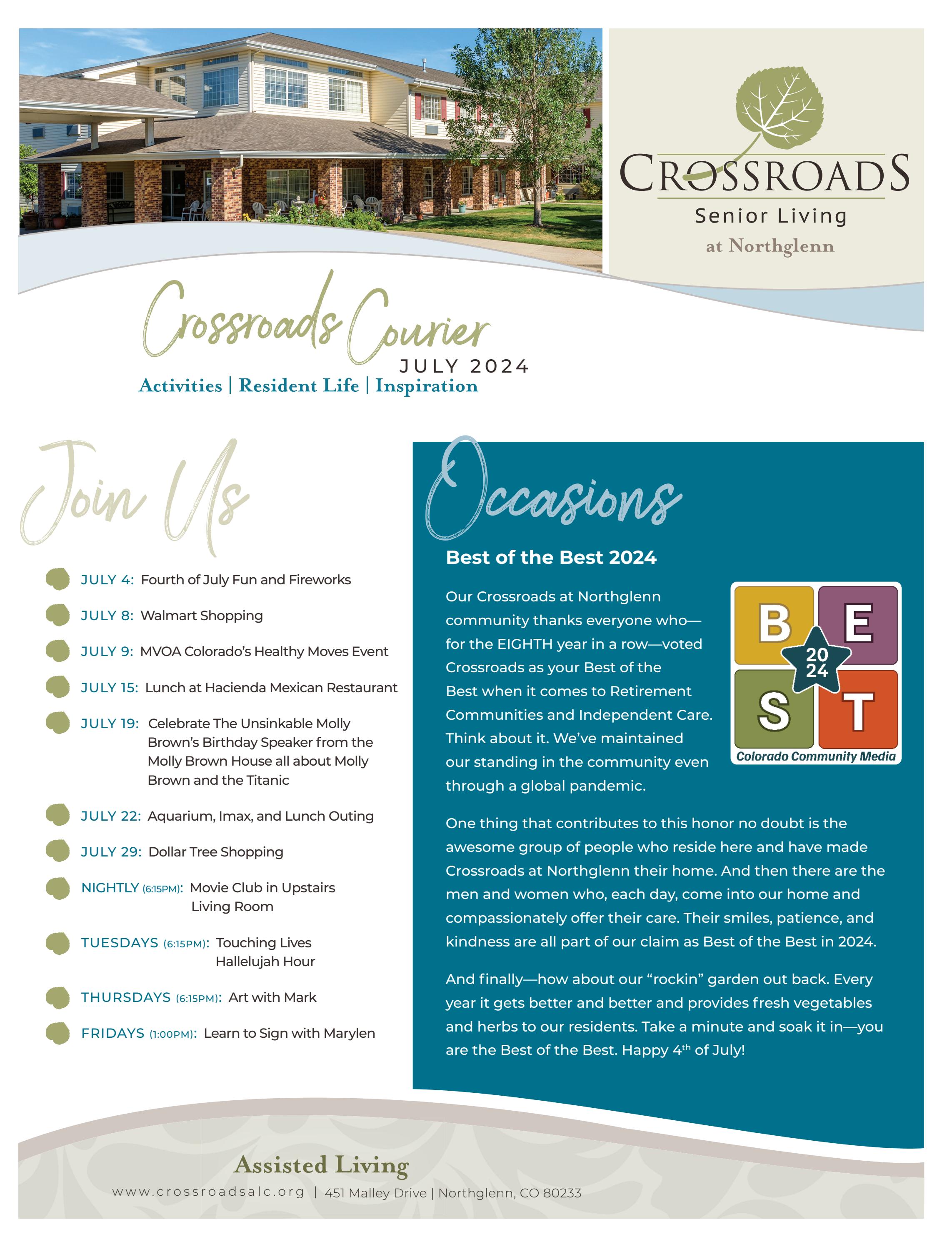 Crossroads Courier - Northglenn - July 2024 by Crossroads - Issuu