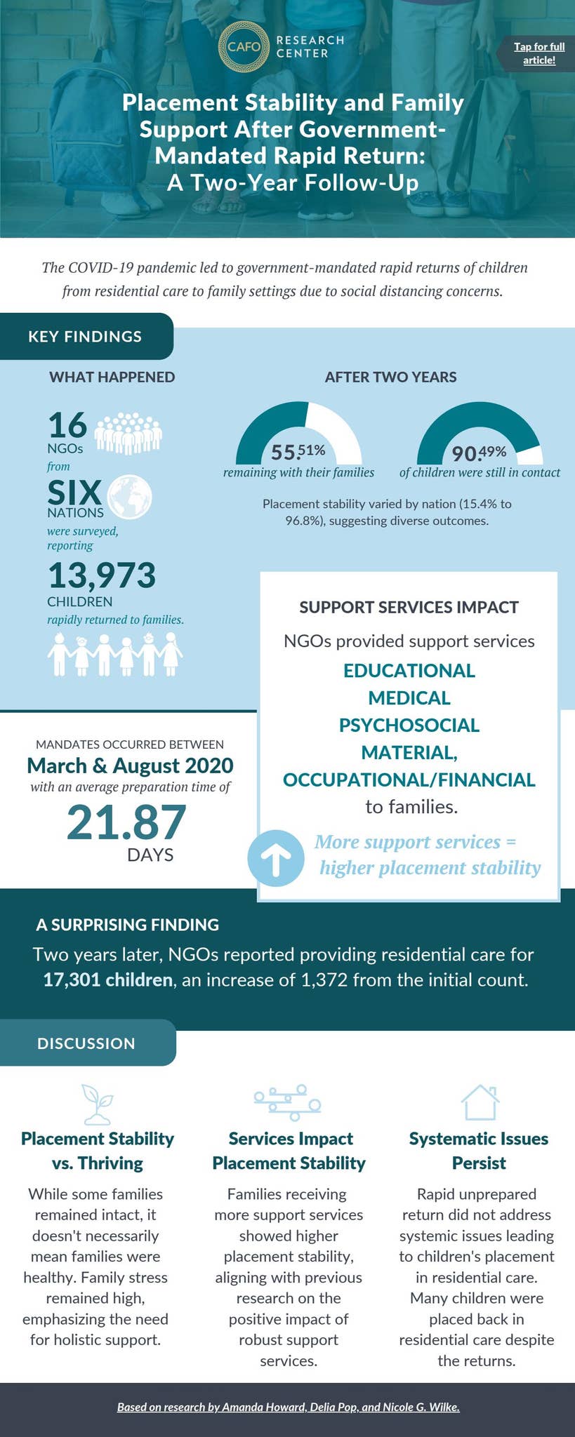 Center: Infographic: Placement Stability & Family Support Mandated ...