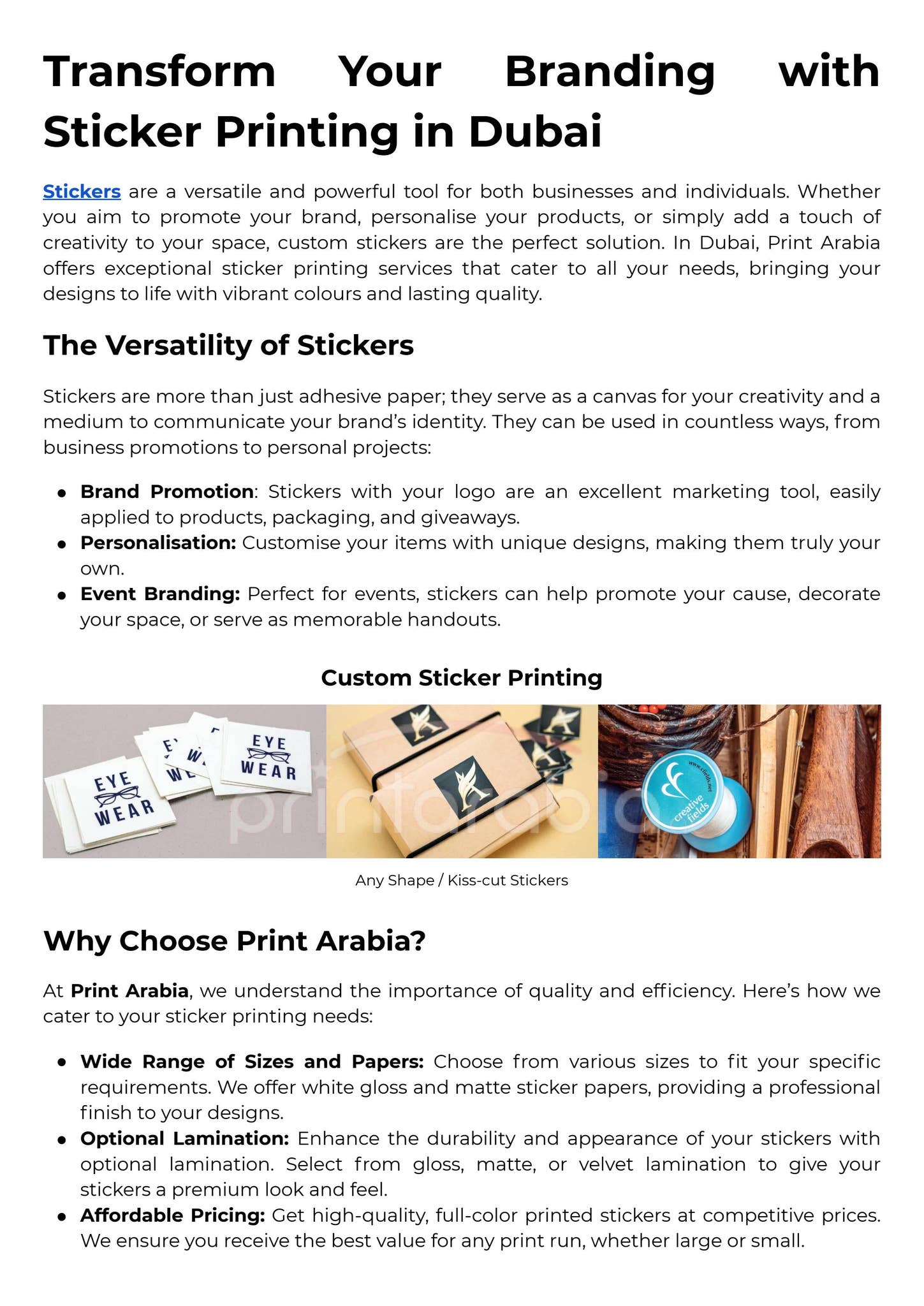 Custom Sticker Printing Dubai by Aditya Sharma - Issuu