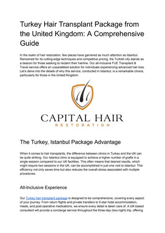 Turkey Hair Transplant Package from the United Kingdom: A Comprehensive Guide. by hair ...