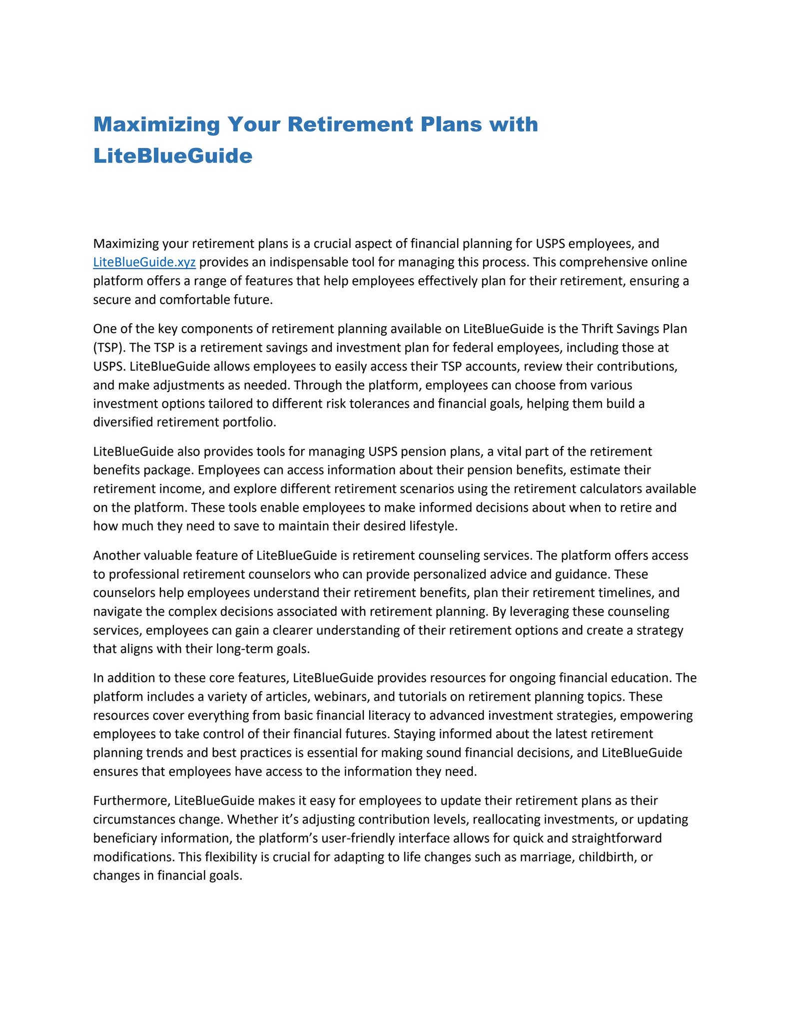 Maximizing Your Retirement Plans with LiteBlueGuide by BNOLocksmith - Issuu