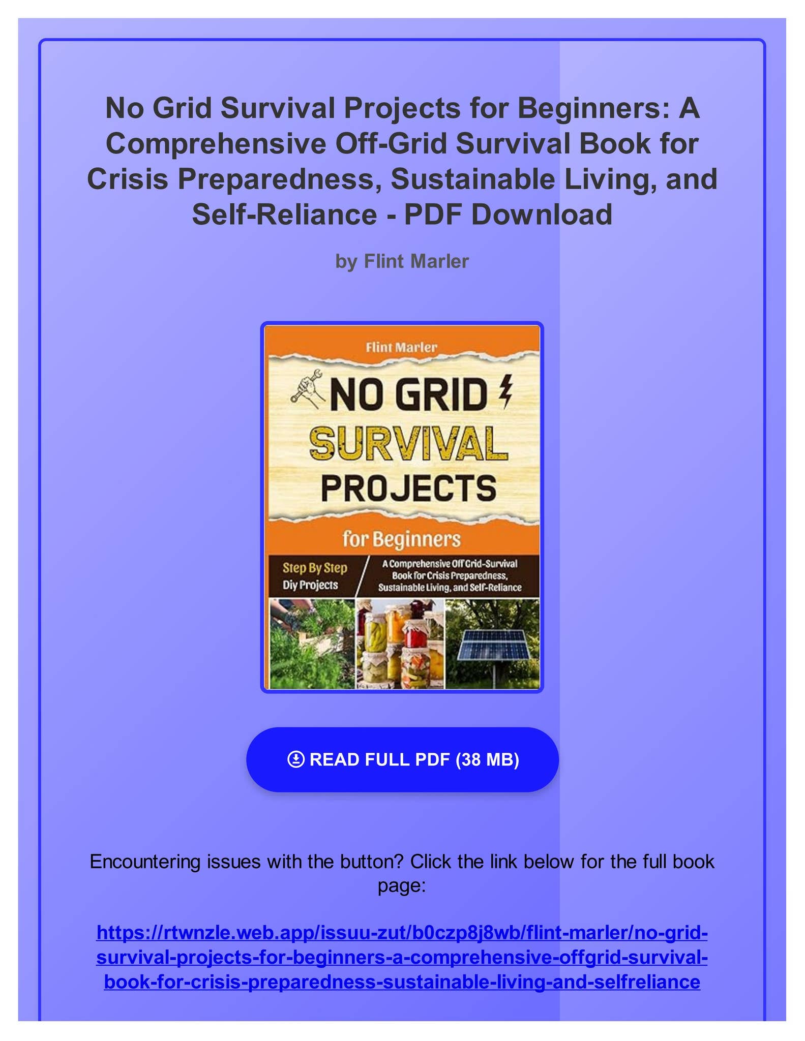 Pdf Free No Grid Survival Projects for Beginners: A Comprehensive Off ...