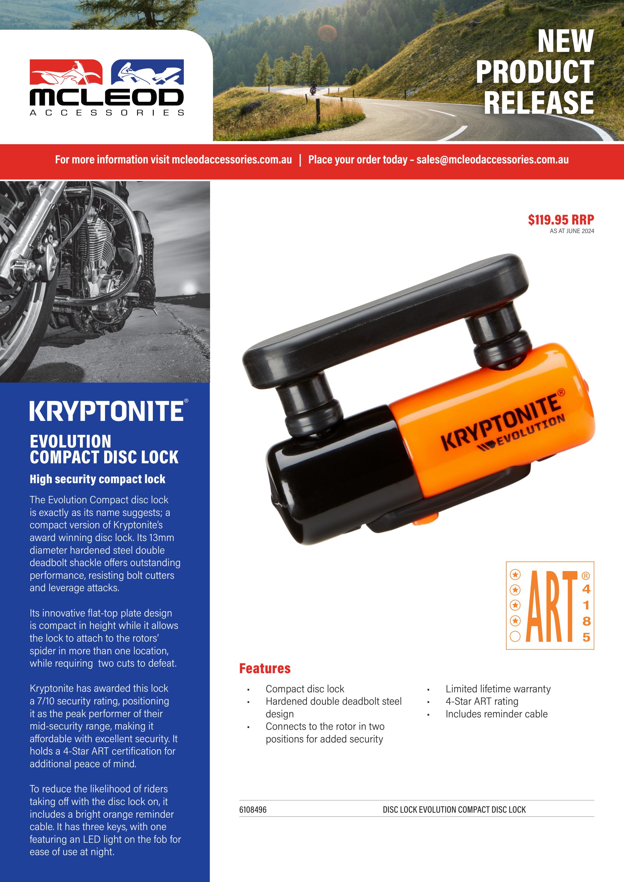 NPR - Kryptonite - Evolution Compact Disc Lock by McLeod Accessories ...