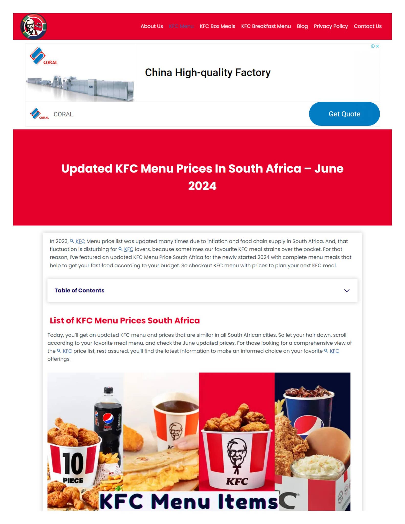 KFC Menu South Africa by Dietfood - Issuu