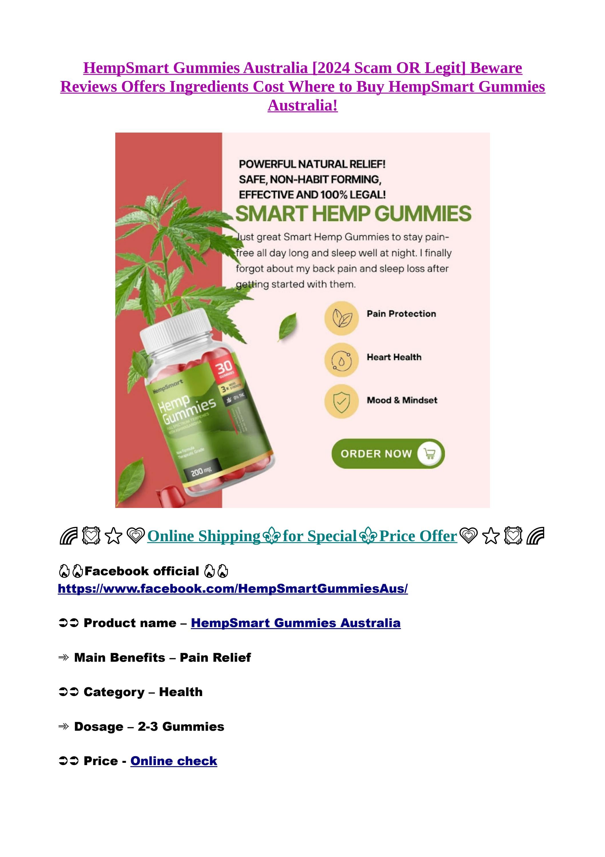 HempSmart Gummies Australia Reviews SCAM OR LEGIT Benefits by ...
