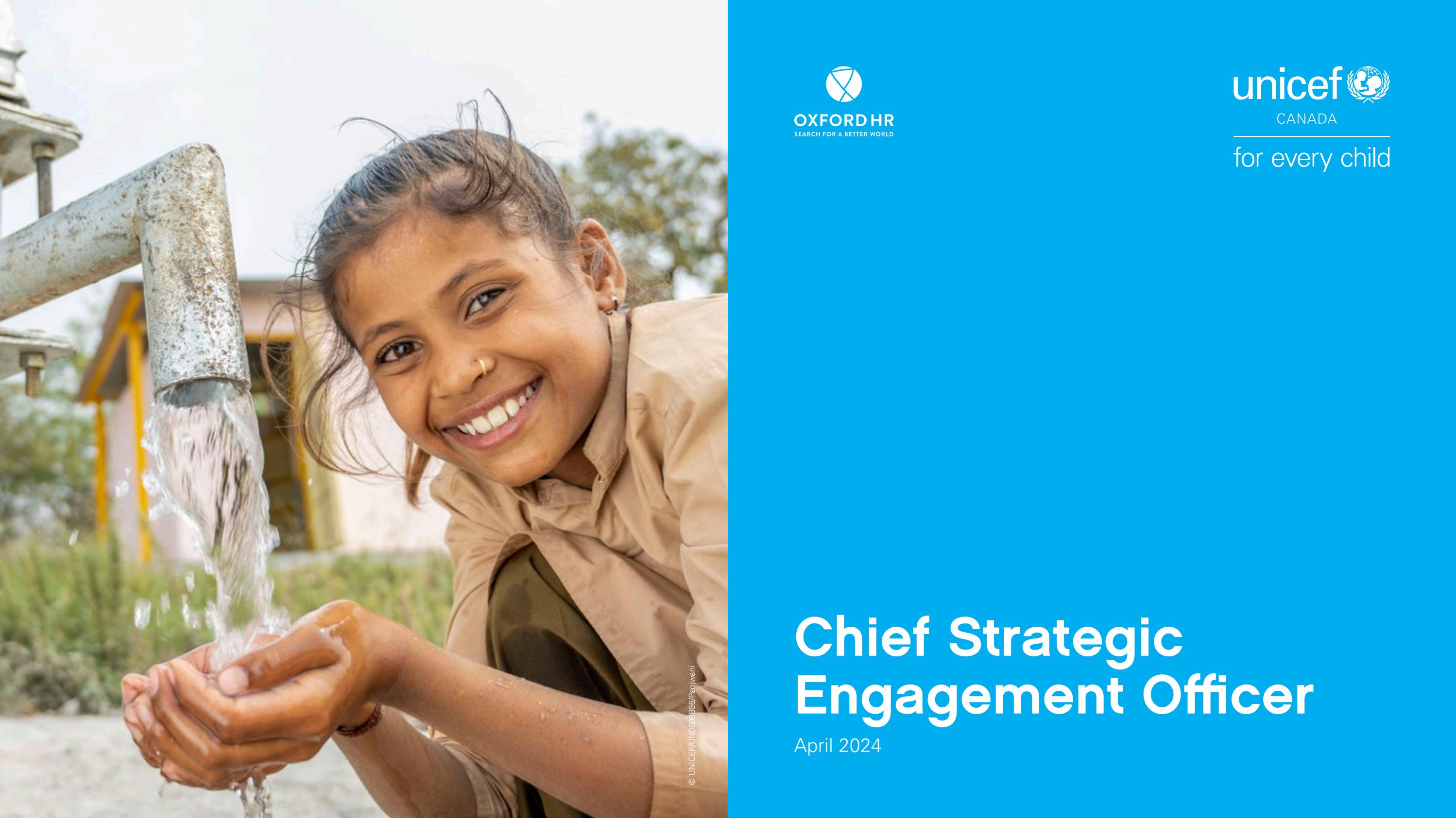 UNICEF Canada – Chief Strategic Engagement Officer by Oxford HR - Issuu