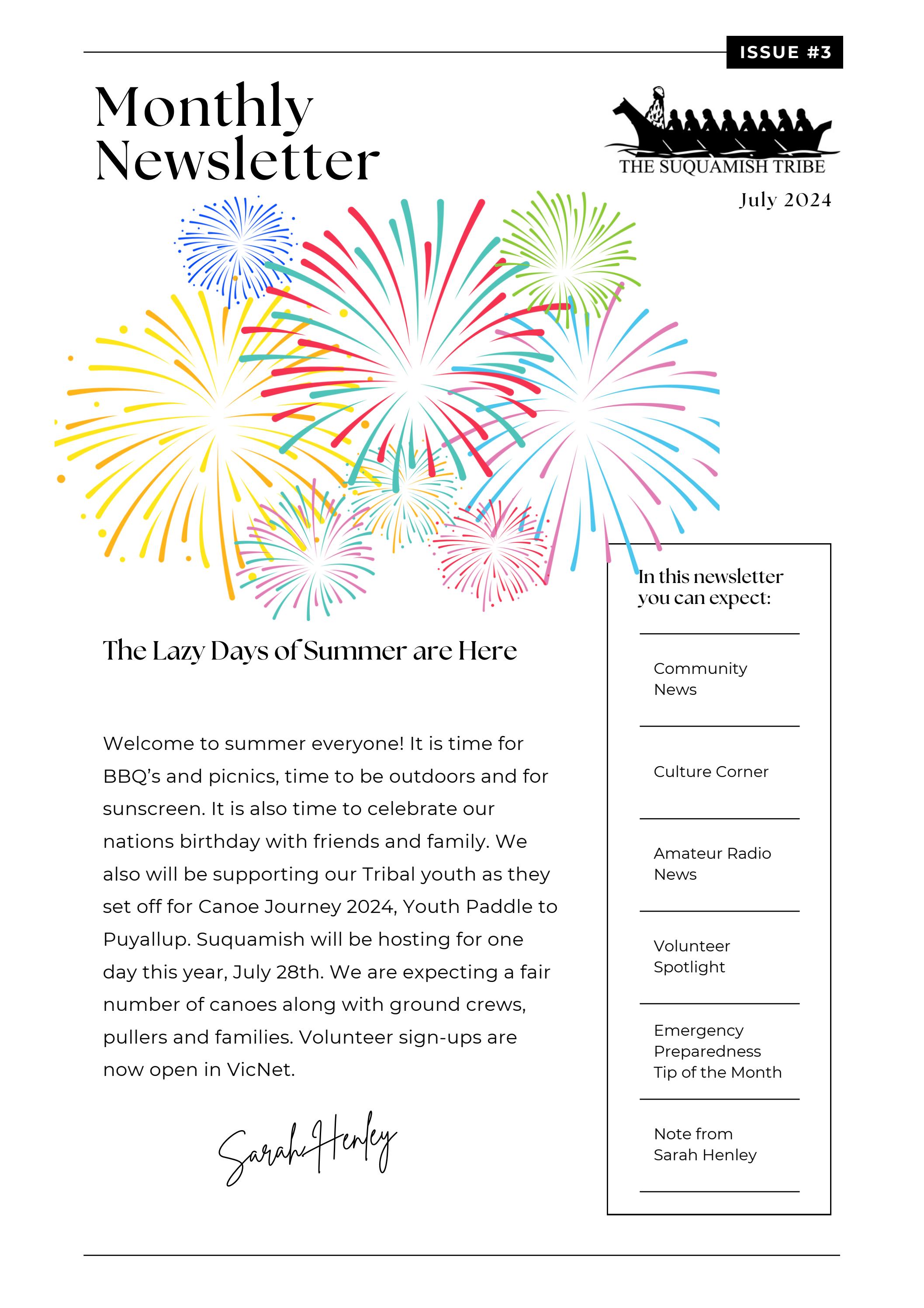 Volunteer Newsletter-July 2024 by Suquamish OEM - Issuu