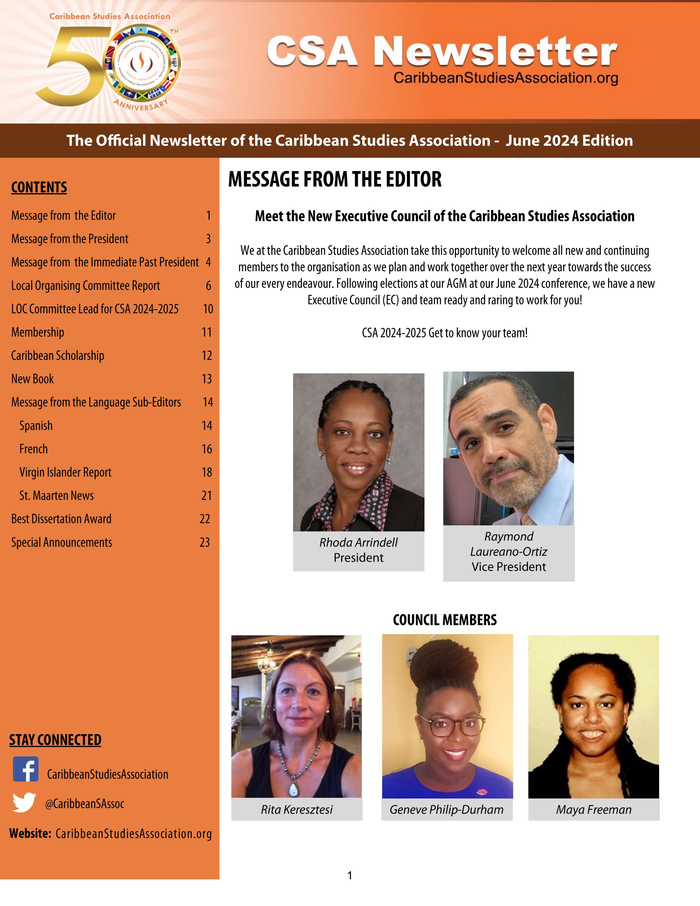 Caribbean Studies Association Newsletter - June 2024 Edition by ...