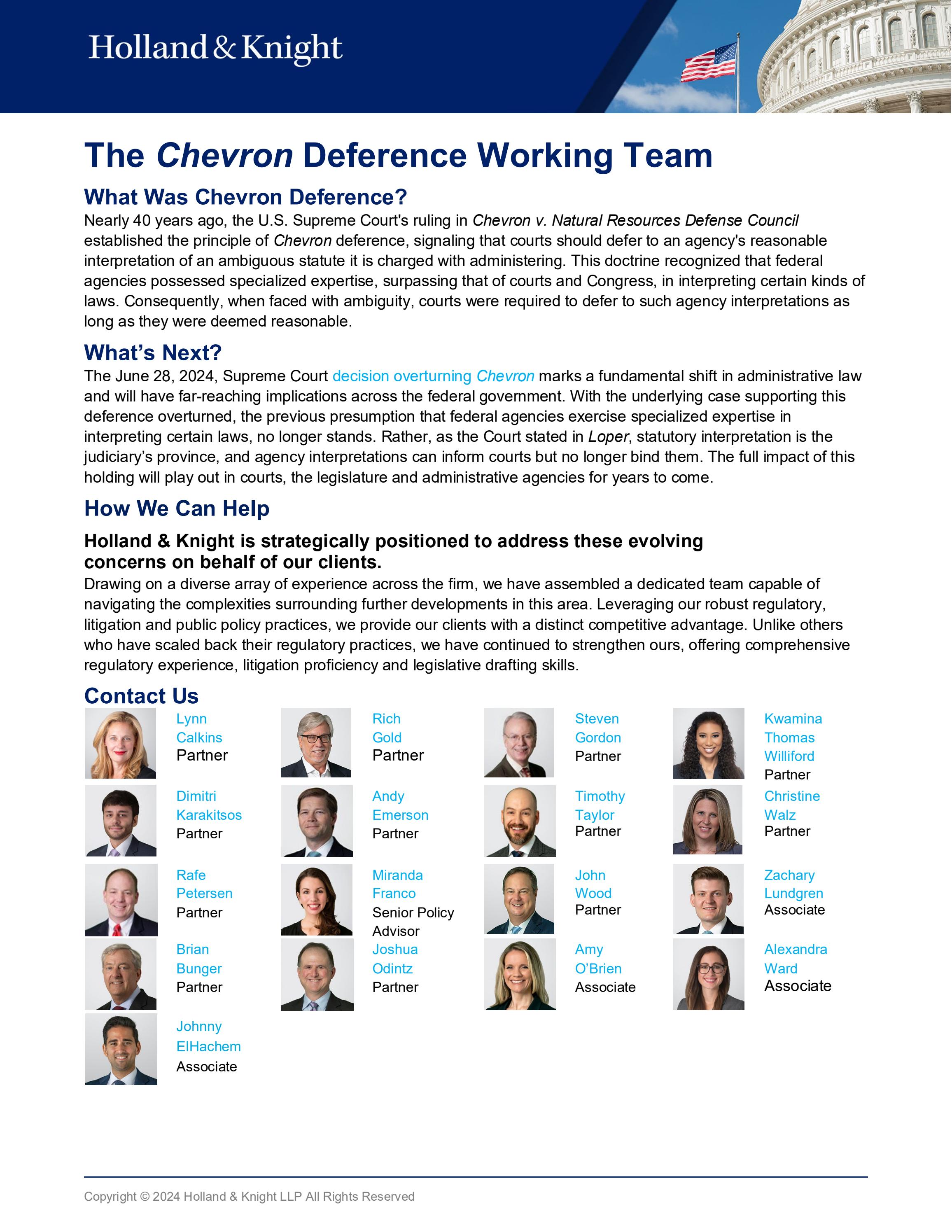 Chevron Deference Pre-decision by Holland & Knight - Issuu