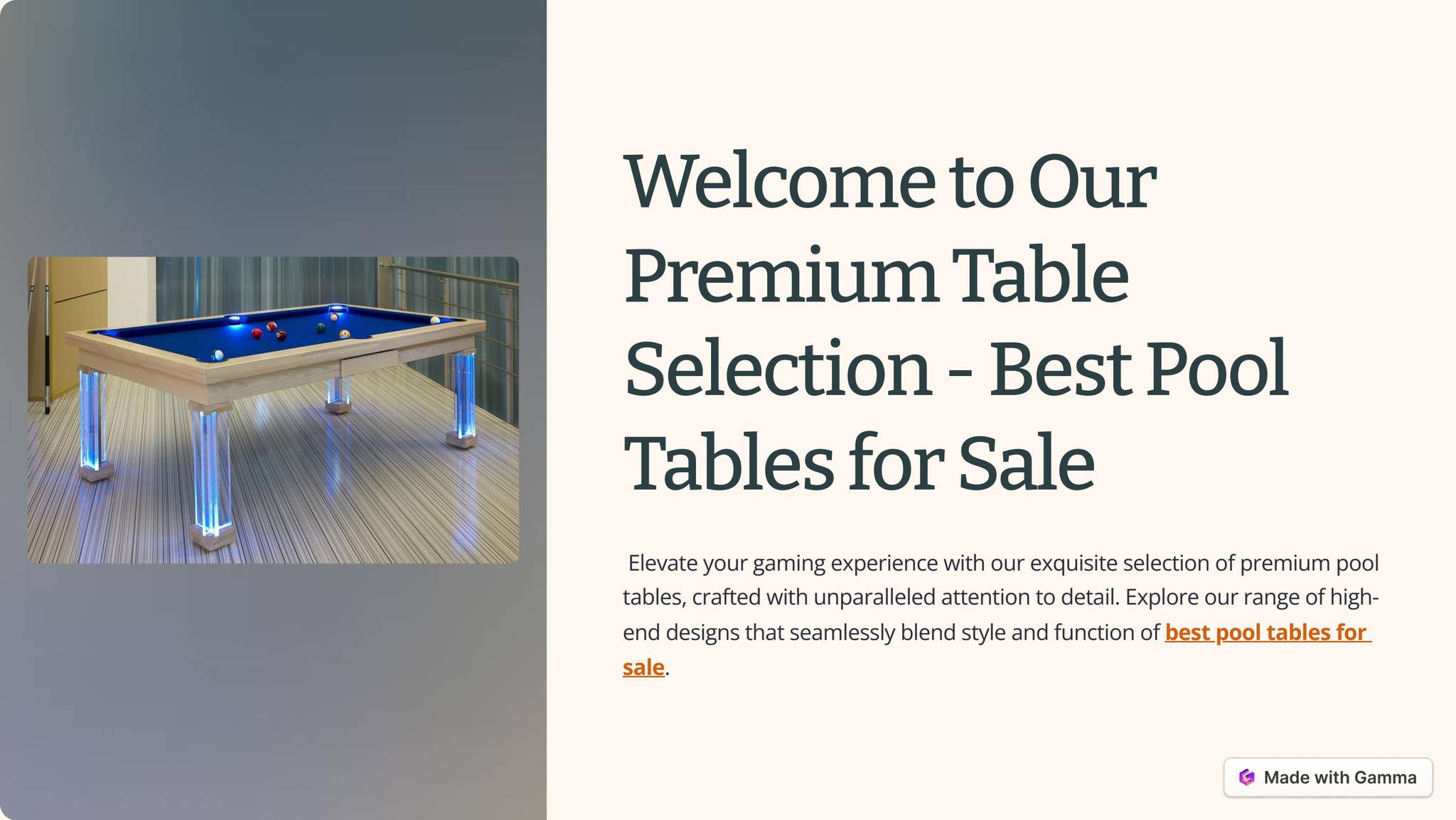 Welcome to Our Premium Table Selection - Best Pool Tables for Sale by ...