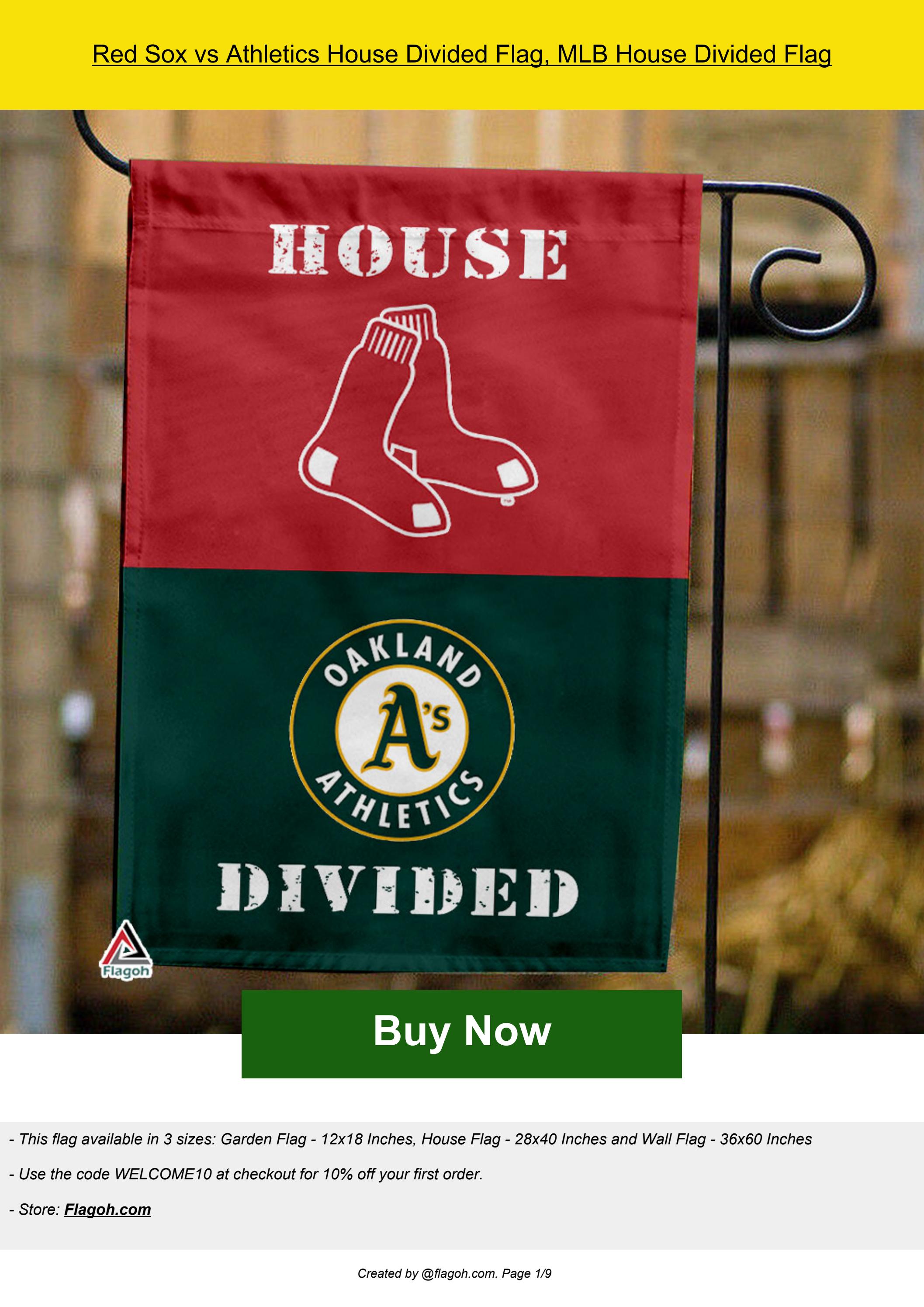 Red Sox vs Athletics House Divided Flag, MLB House Divided Flag by ...
