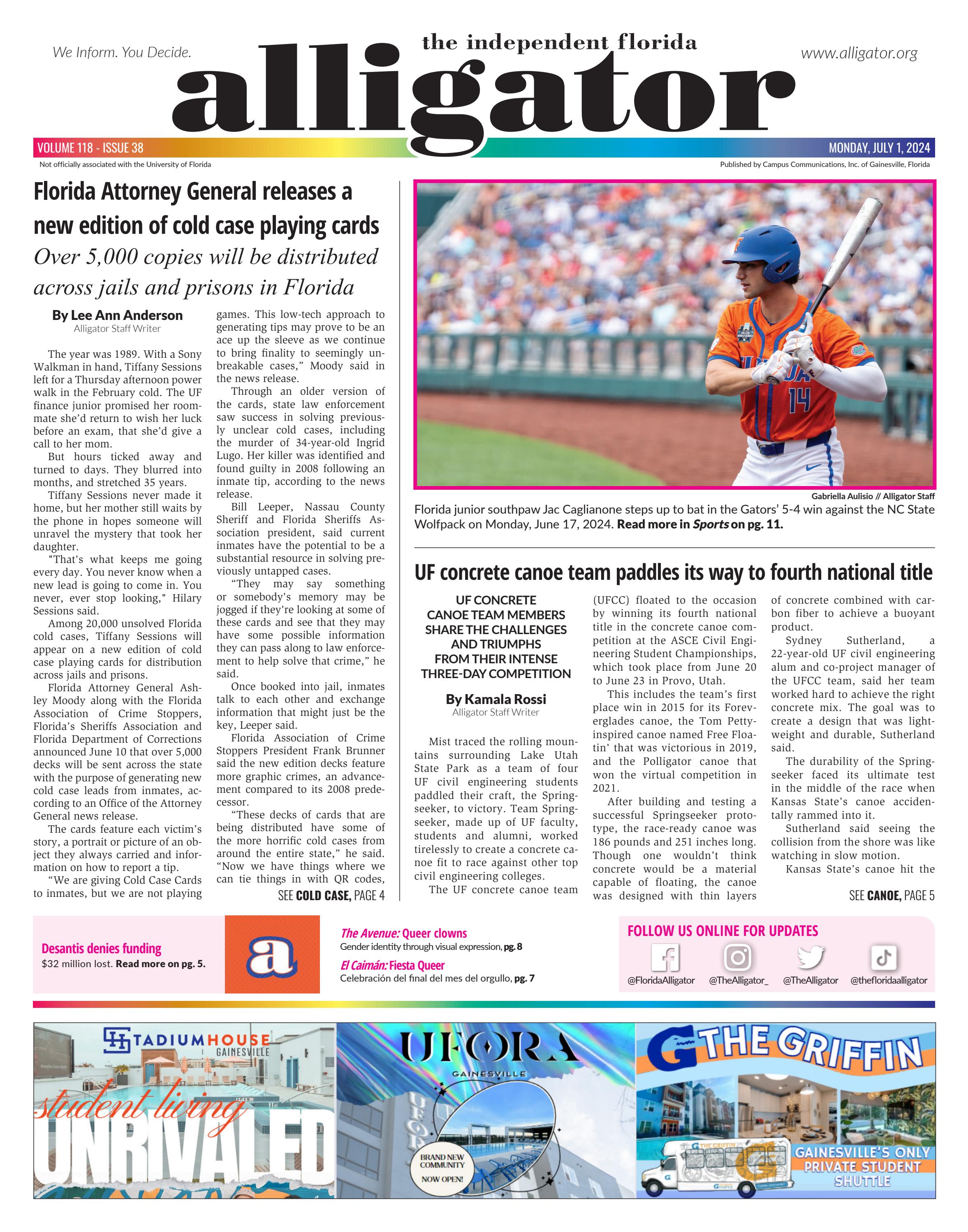 Monday, July 1, 2024 by The Independent Florida Alligator - Issuu