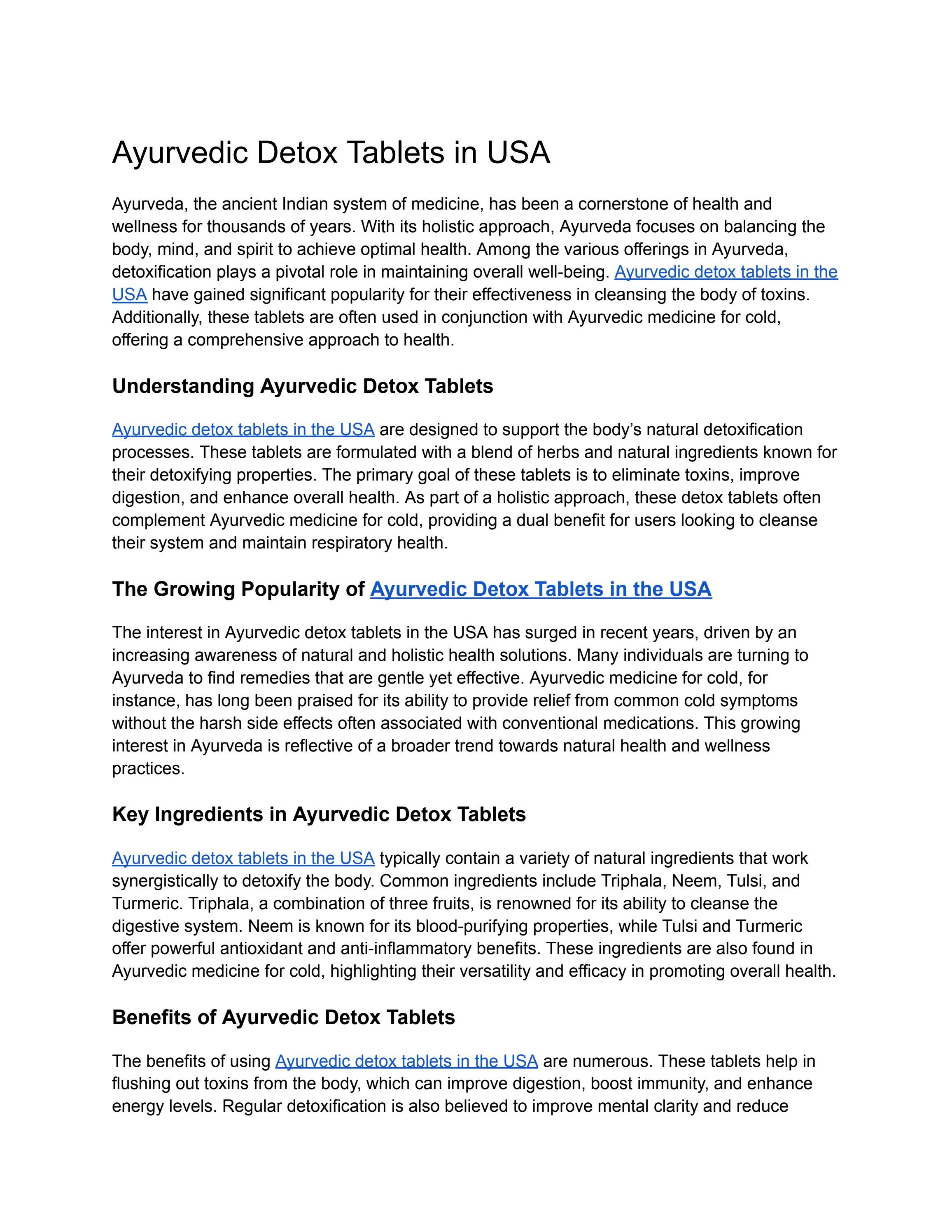 ayurvedic detox tablets in USA by Shreya Gupta - Issuu