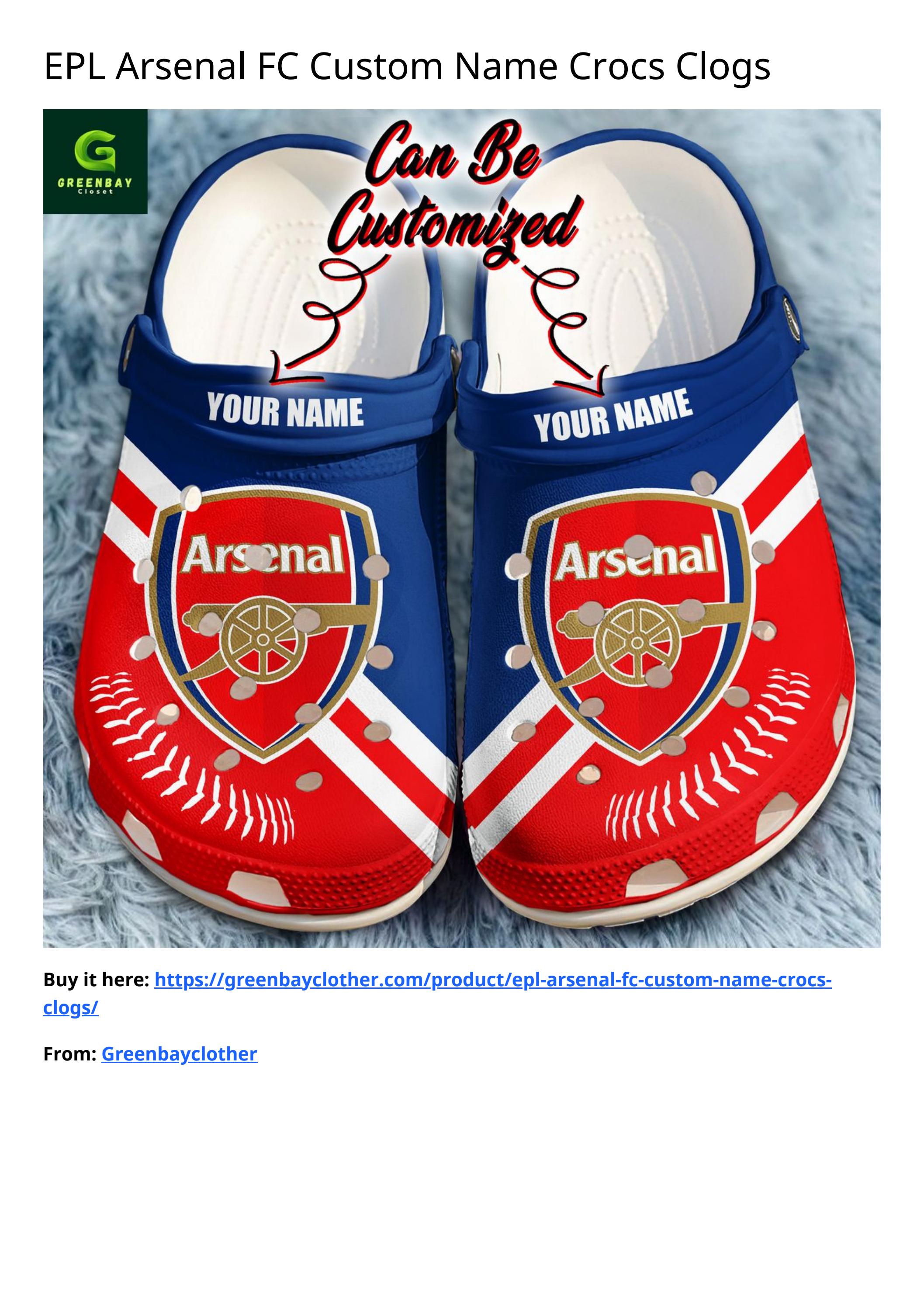 EPL Arsenal FC Custom Name Crocs Clogs by Tonytees Store - Issuu