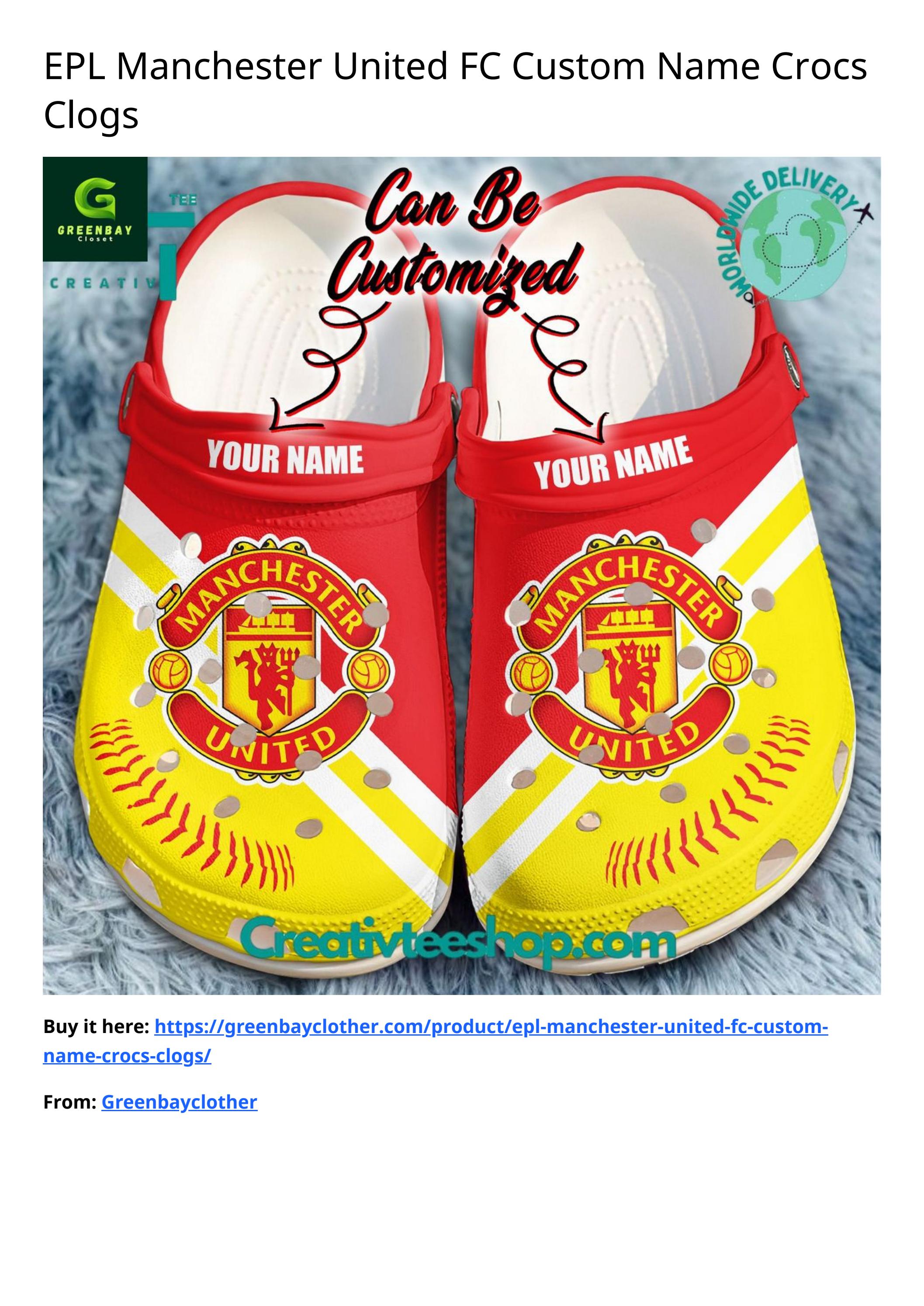 EPL Manchester United FC Custom Name Crocs Clogs by Tonytees Store - Issuu