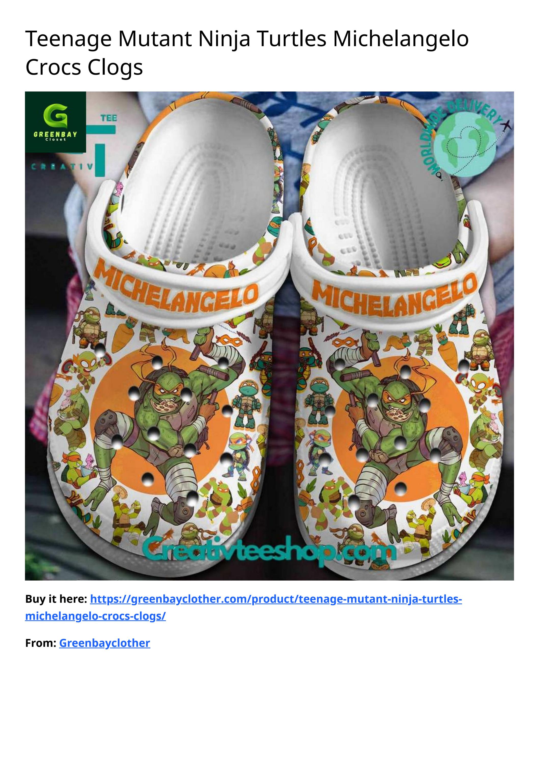 Teenage Mutant Ninja Turtles Michelangelo Crocs Clogs by Tonytees Store ...