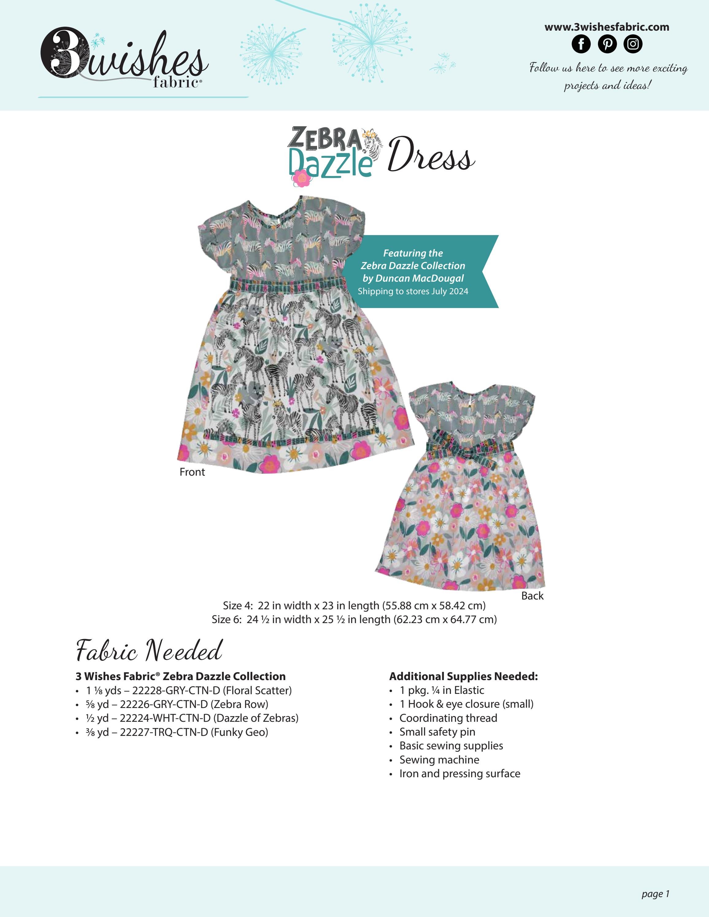 3 Wishes - Zebra Dazzle Quilt Free Pattern by EE Schenck Company - Issuu