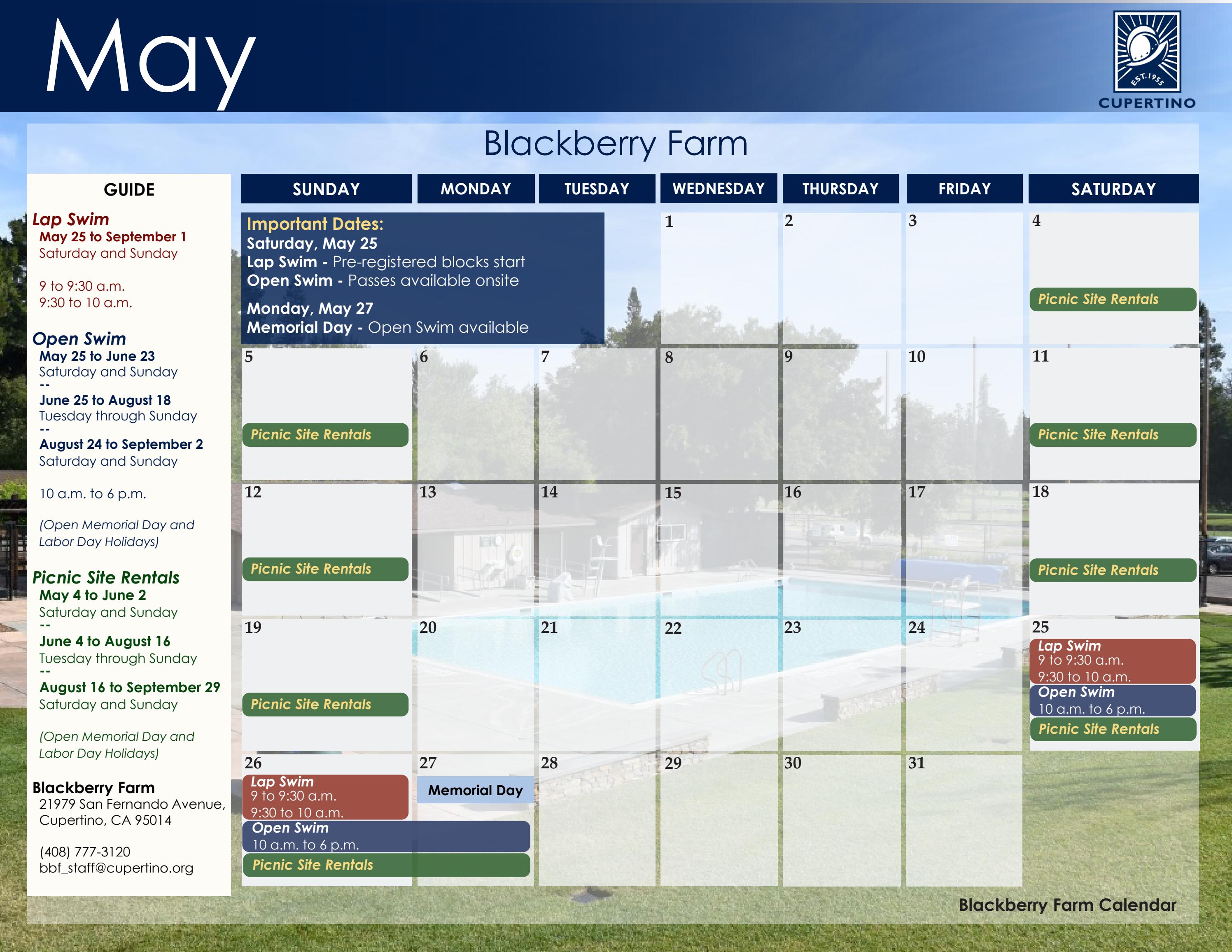 Blackberry Farm Calendar by City of Cupertino - Issuu