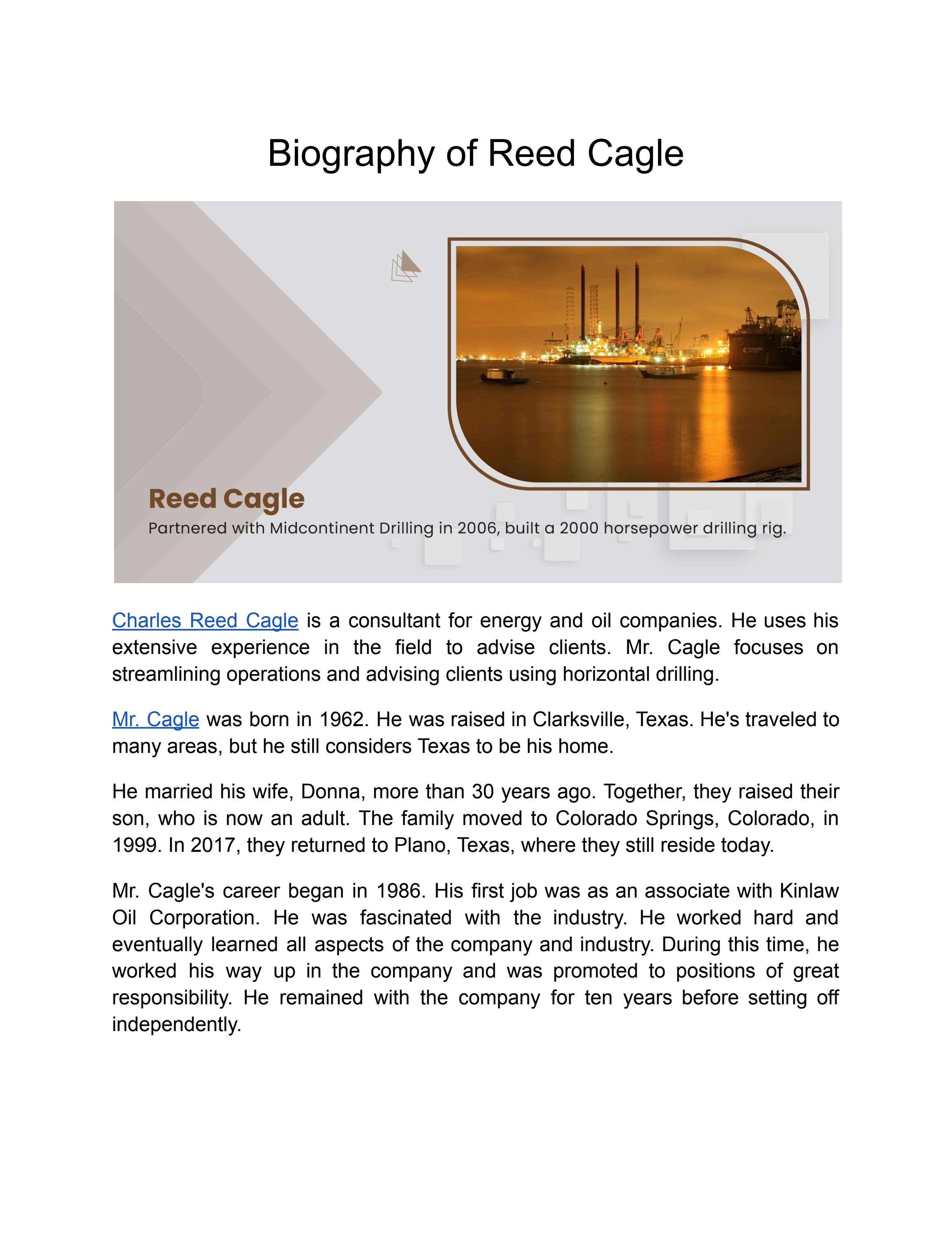 Biography of Reed Cagle by Reed Cagle - Issuu
