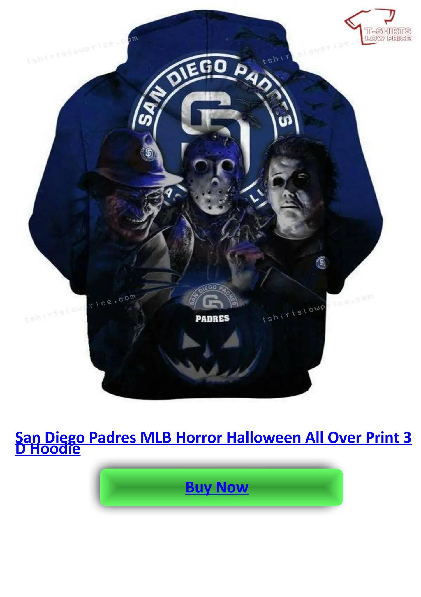 San Diego Padres MLB Horror Halloween All Over Print 3D Hoodie by ...