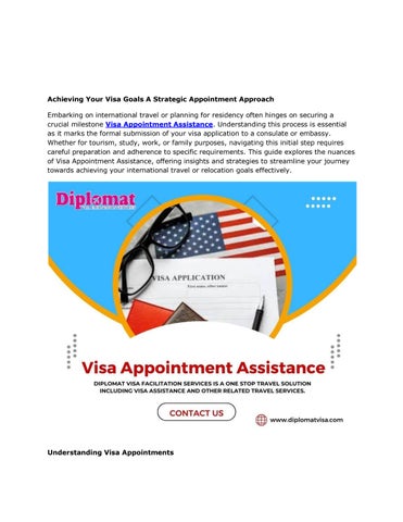 Achieving Your Visa Goals A Strategic Appointment Approach by Diplomat Visa Facilitation Service ...