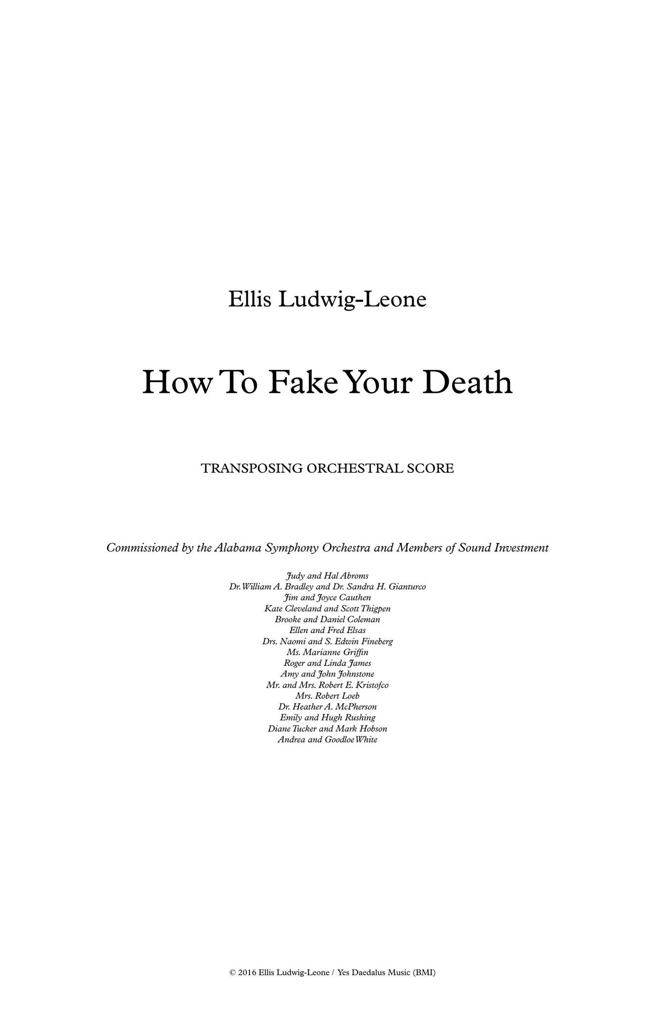 How to Fake Your Death by ellisludwigleone - Issuu