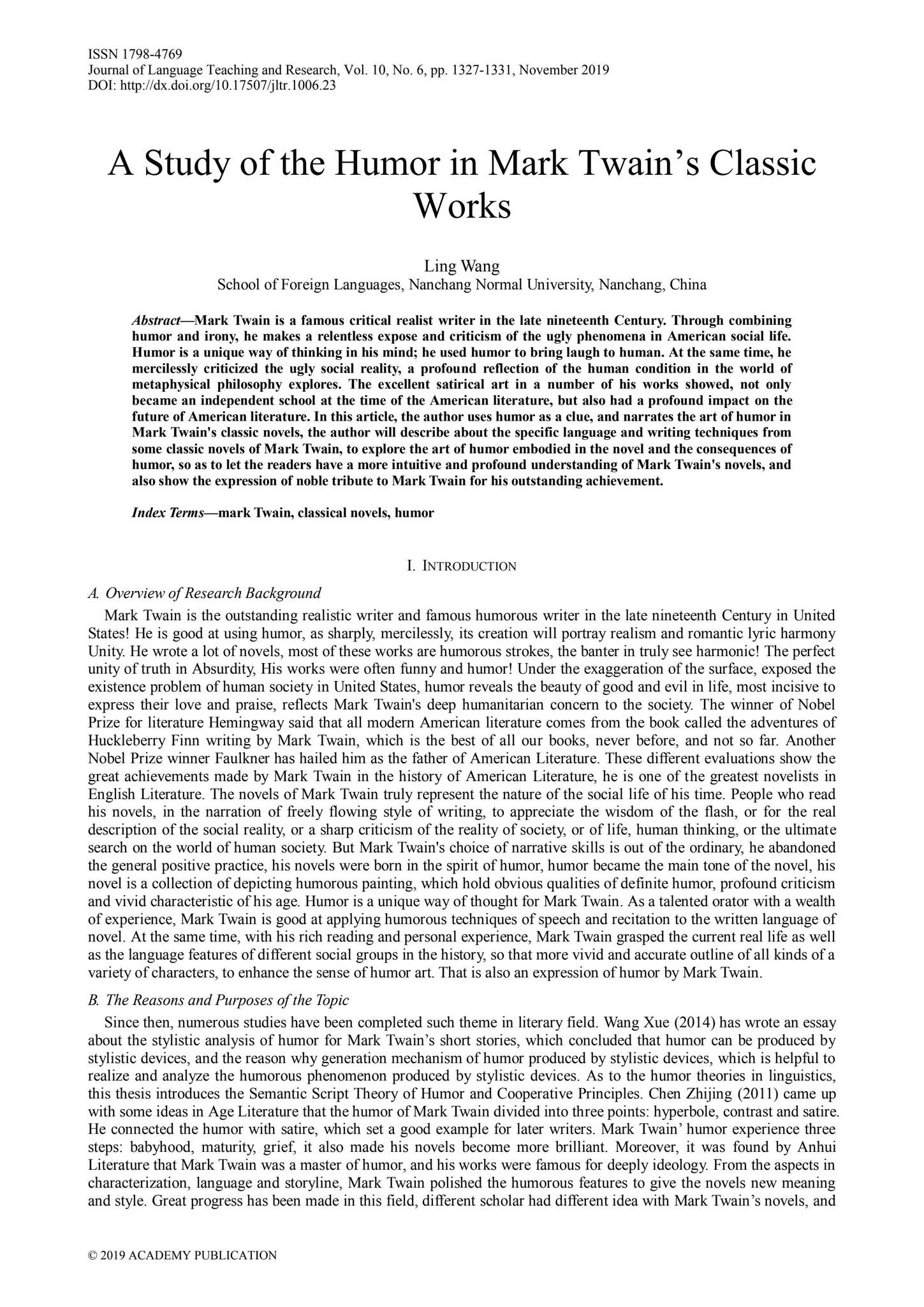A Study of the Humor in Mark Twain's Classic Works by demandside - Issuu