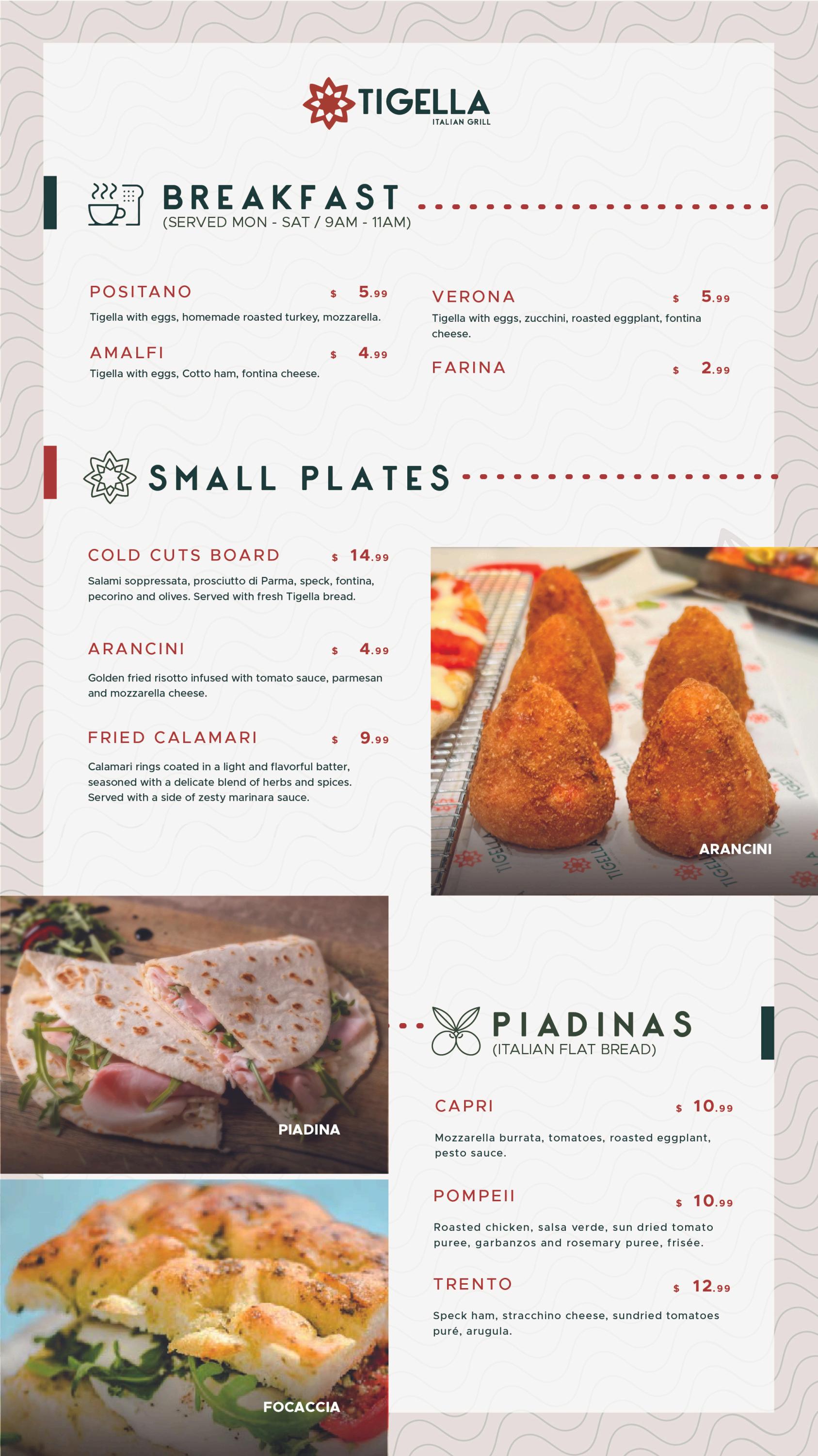 MENÚ | TIGELLA ITALIAN GRILL | MENÚ by BRAAVE - Issuu