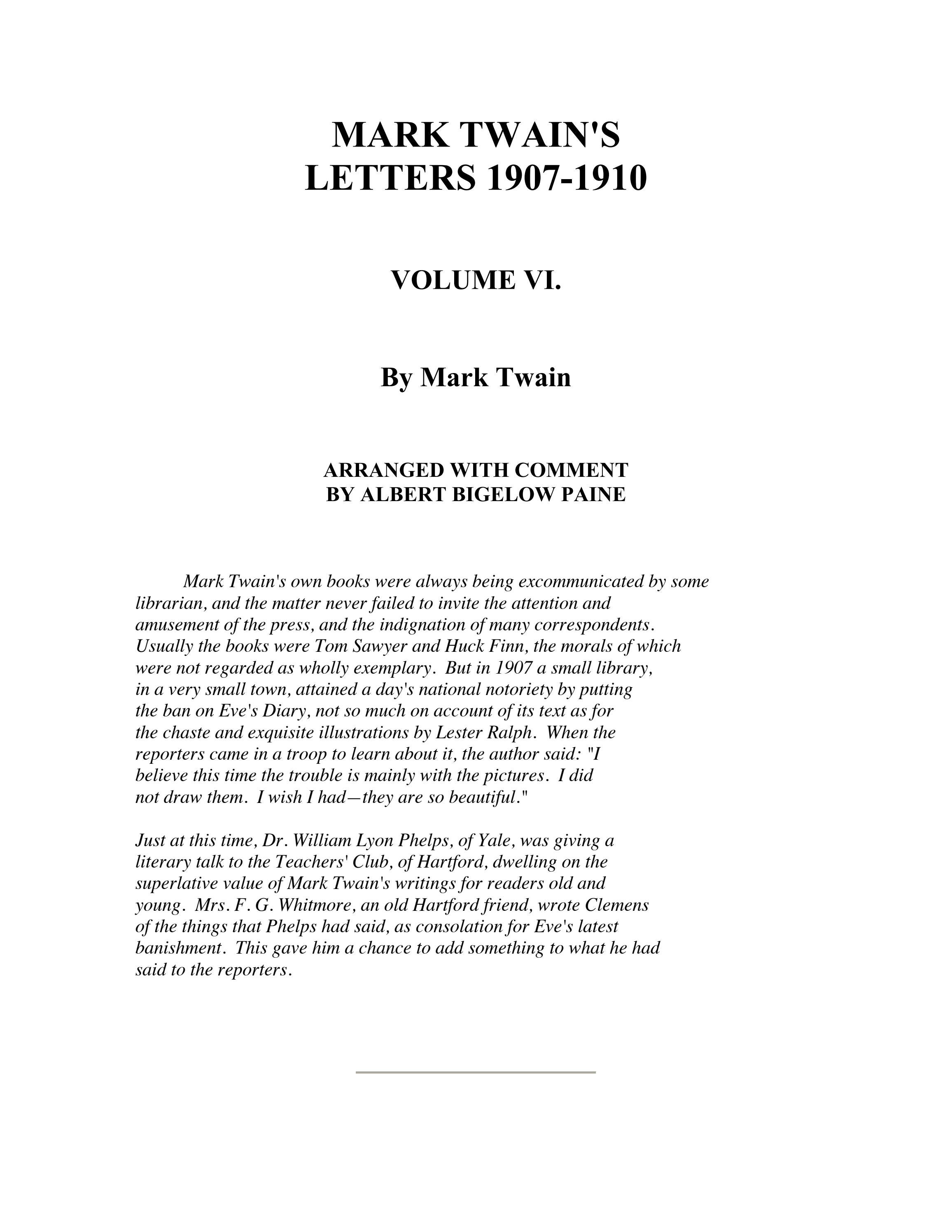 Mark Twain's Letters 1907-1910 by demandside - Issuu