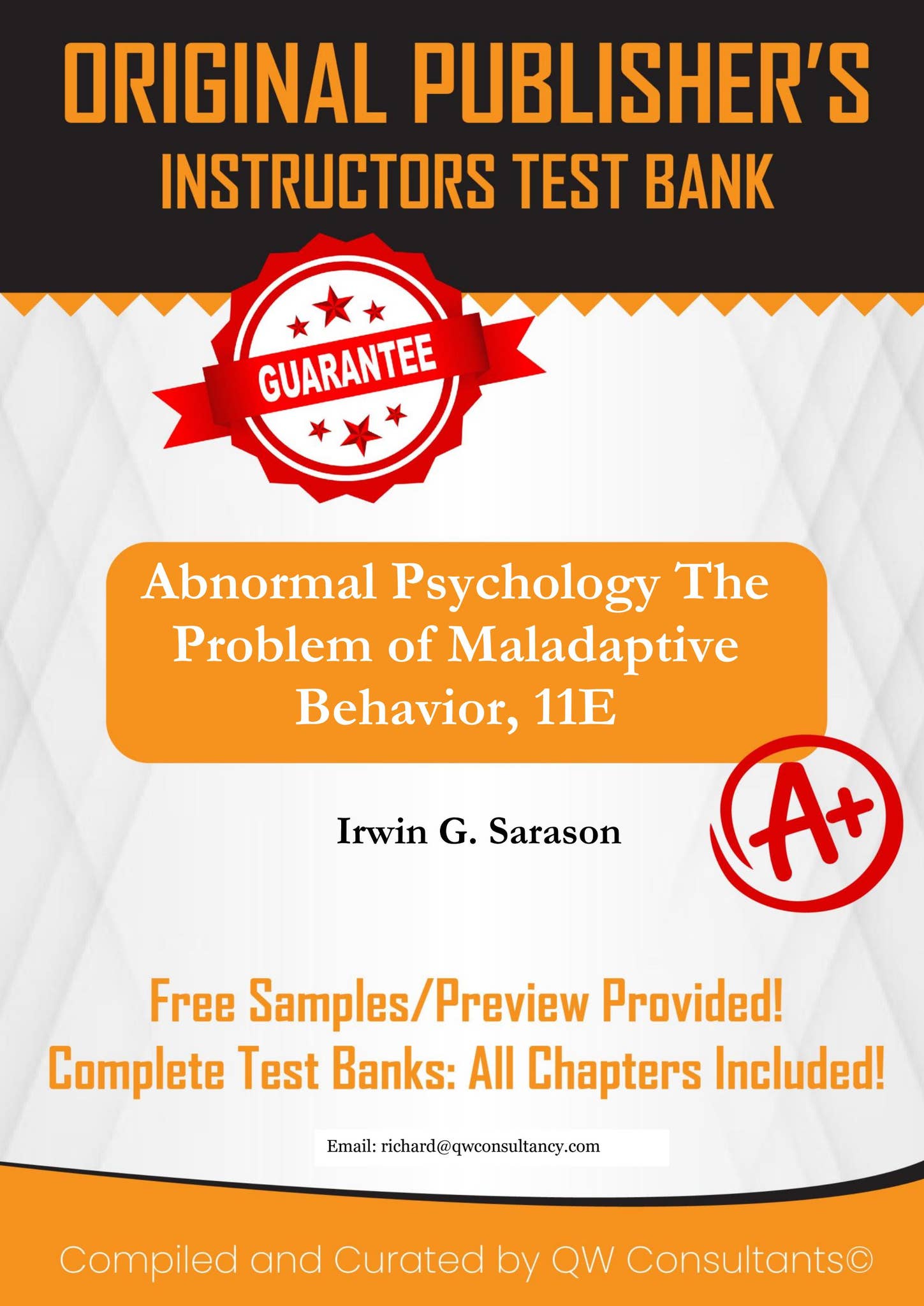 Abnormal Psychology The Problem of Maladaptive Behavior, 11E Irwin G ...