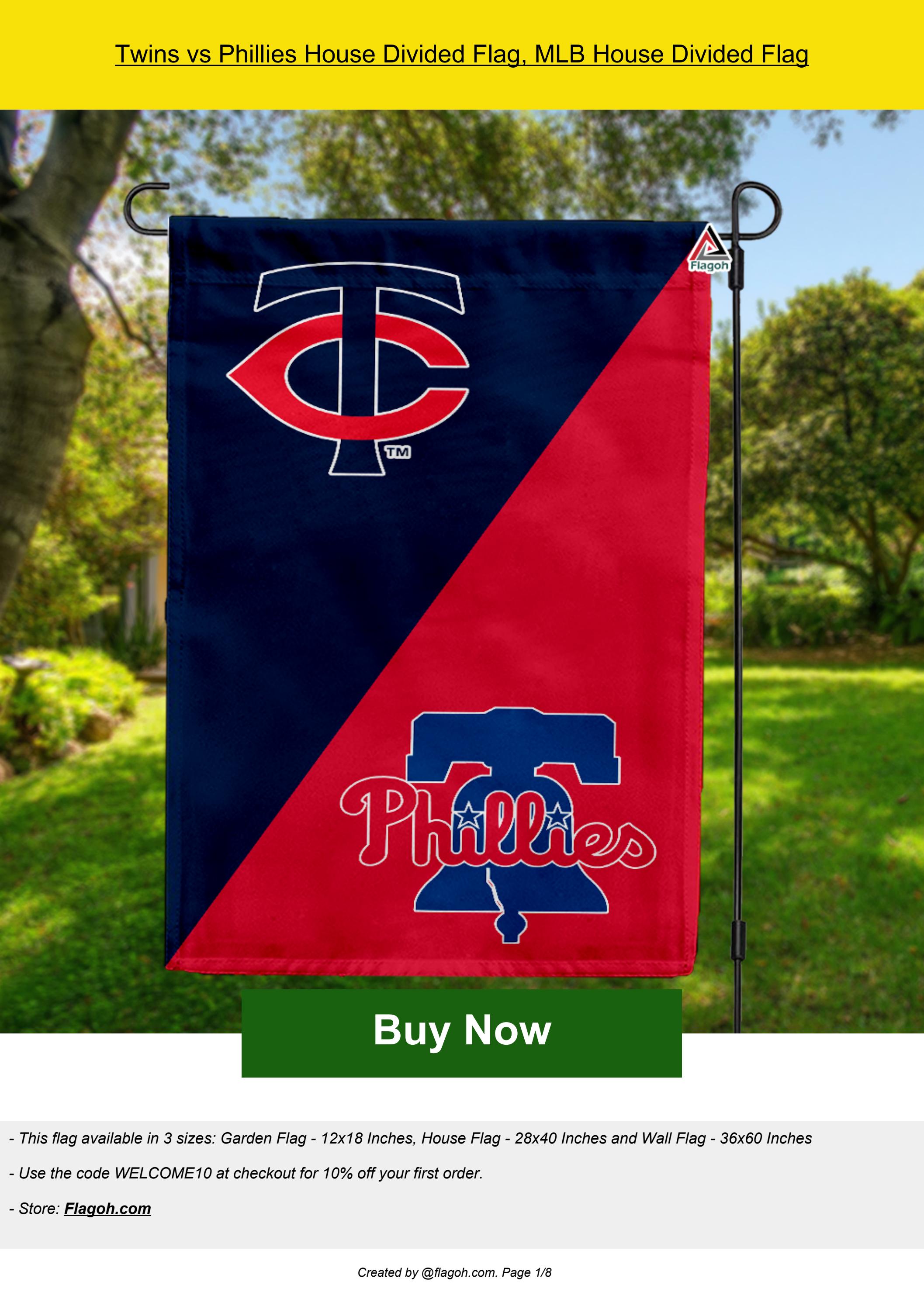 Twins vs Phillies House Divided Flag, MLB House Divided Flag by flagoh ...