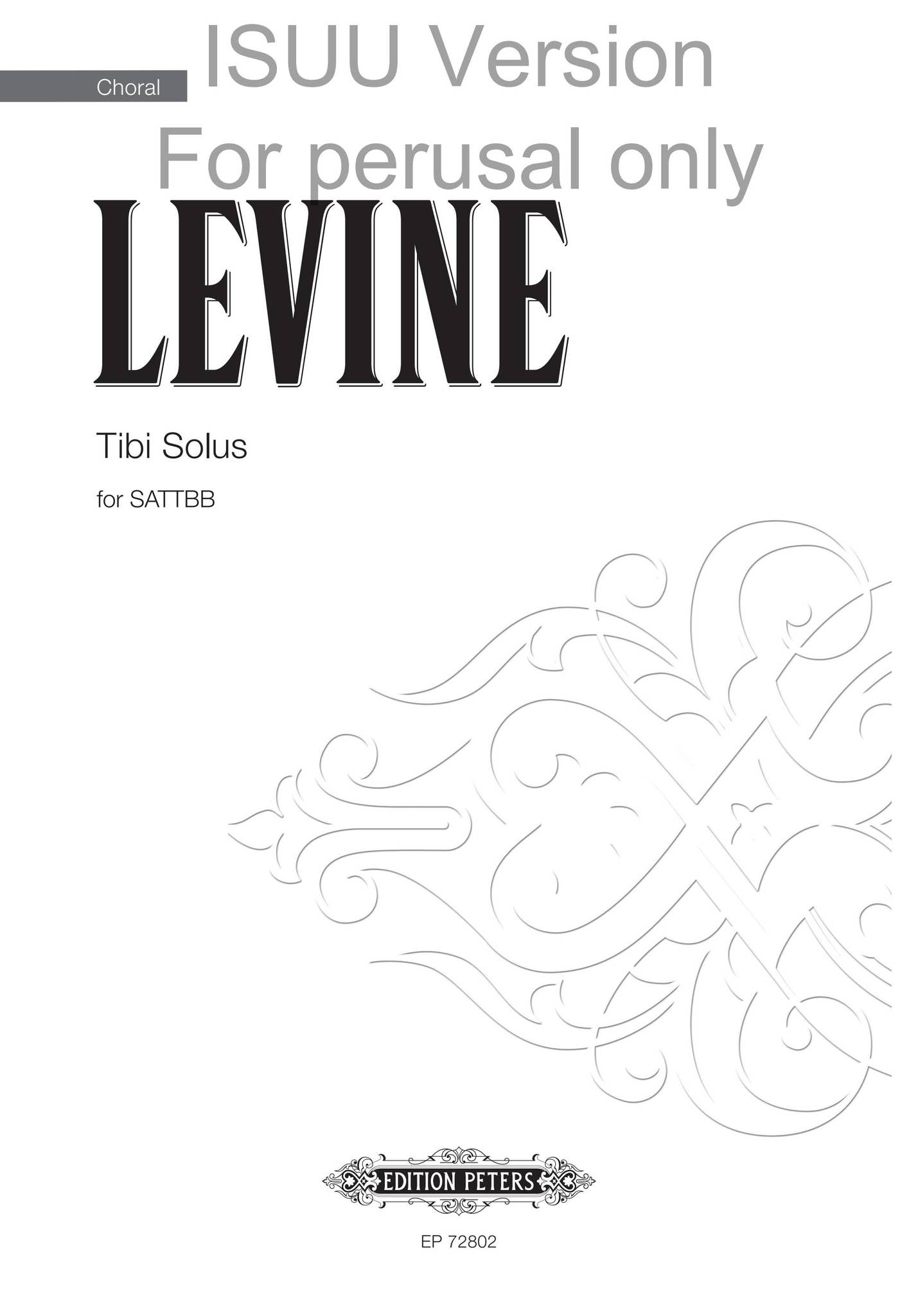 Alexander Levine_Tibi Solus_EP72802_Score_ISUU Version - For perusal ...